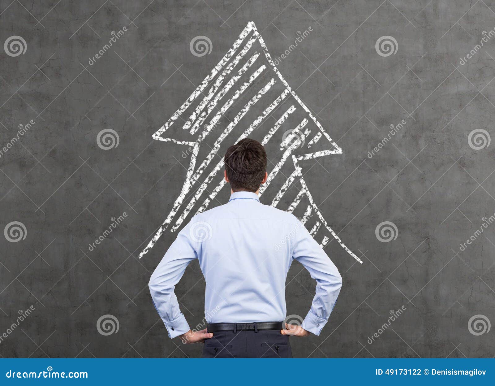 Man looking on arrow stock photo. Image of people, business - 49173122