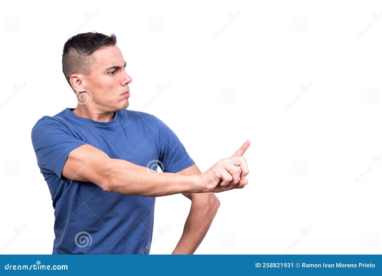 Man Looking Aside and Scolding with His Finger Stock Image - Image of ...
