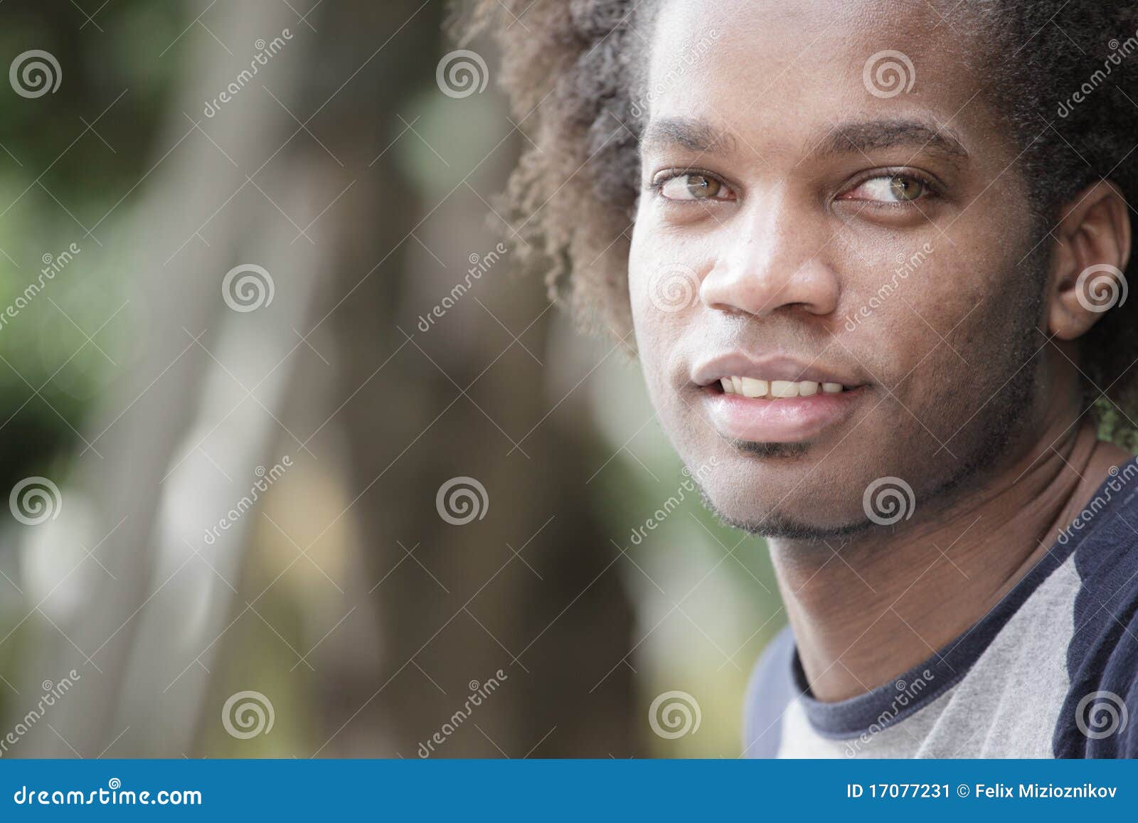 Man Looking Away from the Camera Stock Image - Image of black, pleased ...