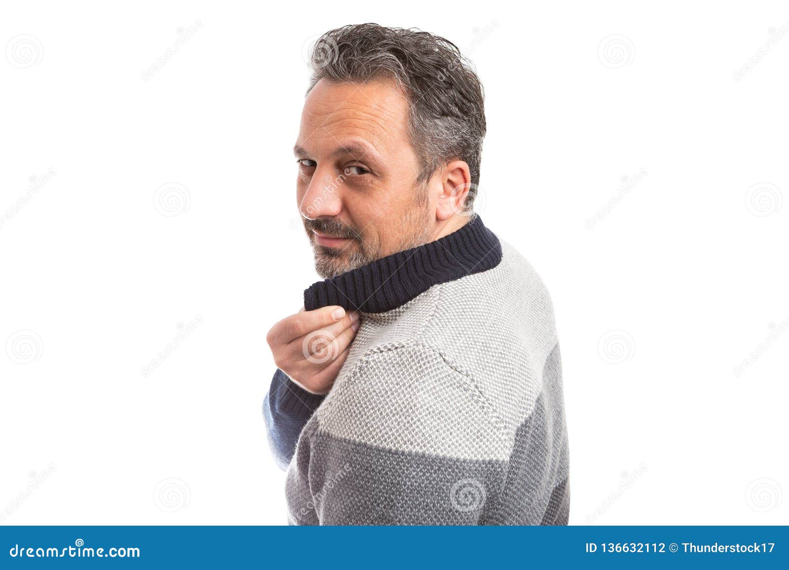 Man Looking Back As Fixing Collar Stock Photo - Image of outfit, hair ...