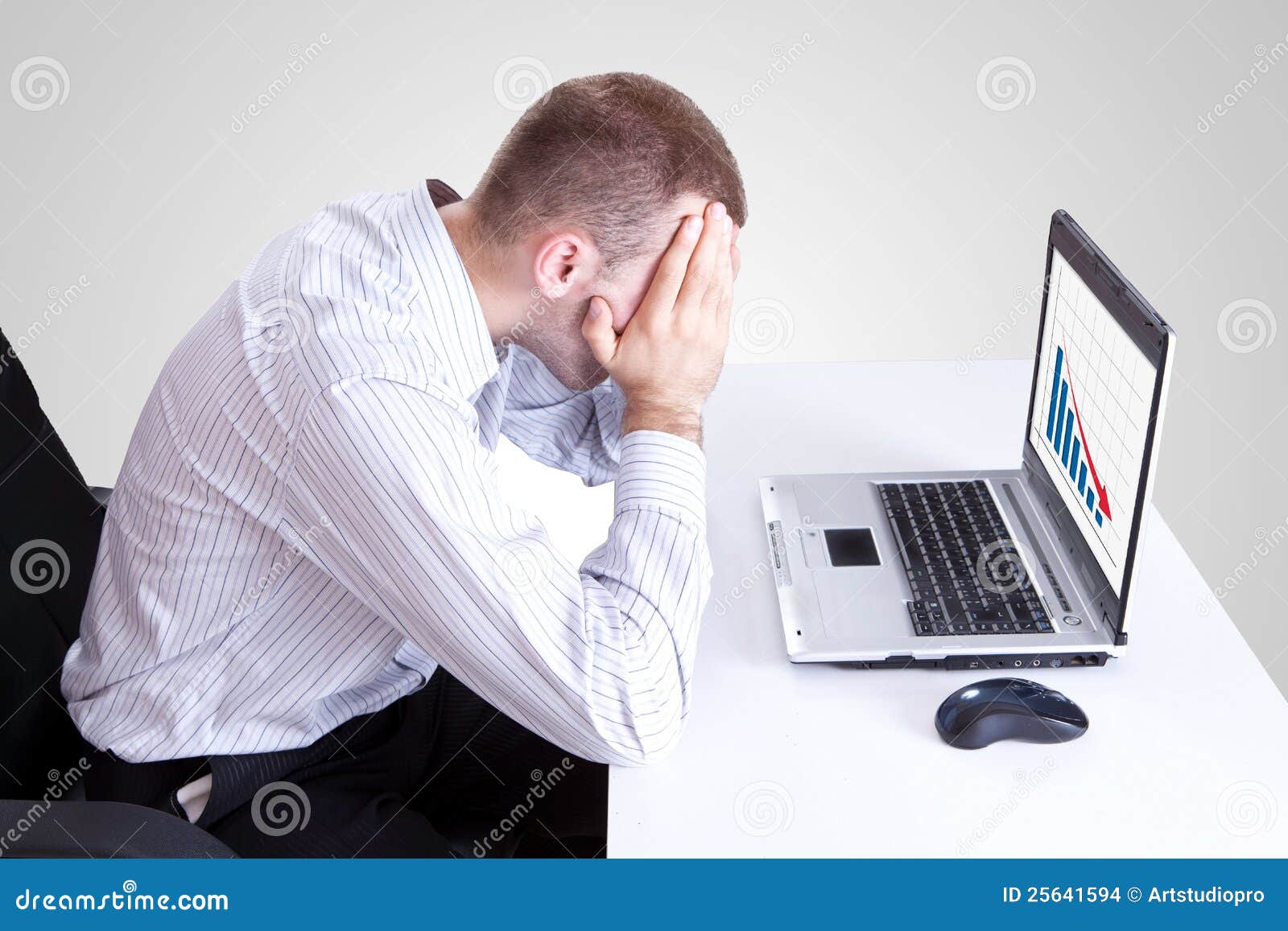 Man Looking at a Bad Chart Results Stock Photo - Image of financial ...