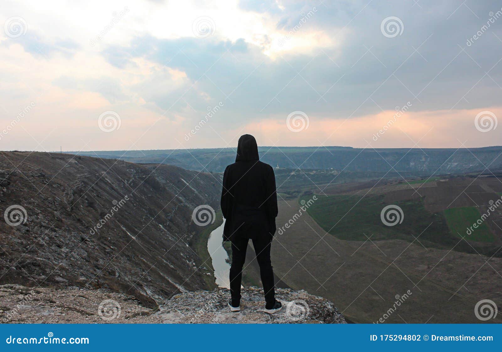 A Man Looking at Beautiful Paysage Europe Stock Photo - Image of rando ...