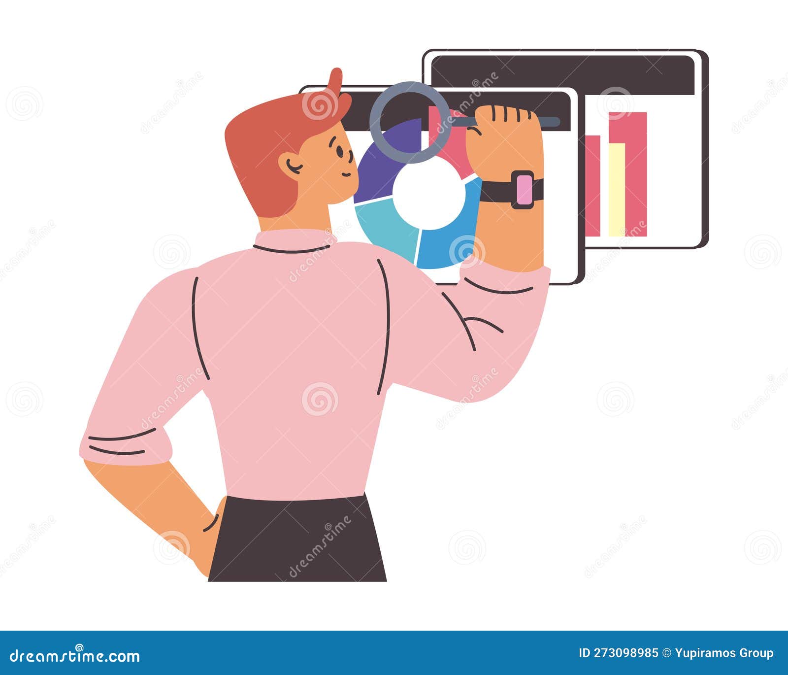 Man Looking for a Better Solution Stock Vector - Illustration of vector ...