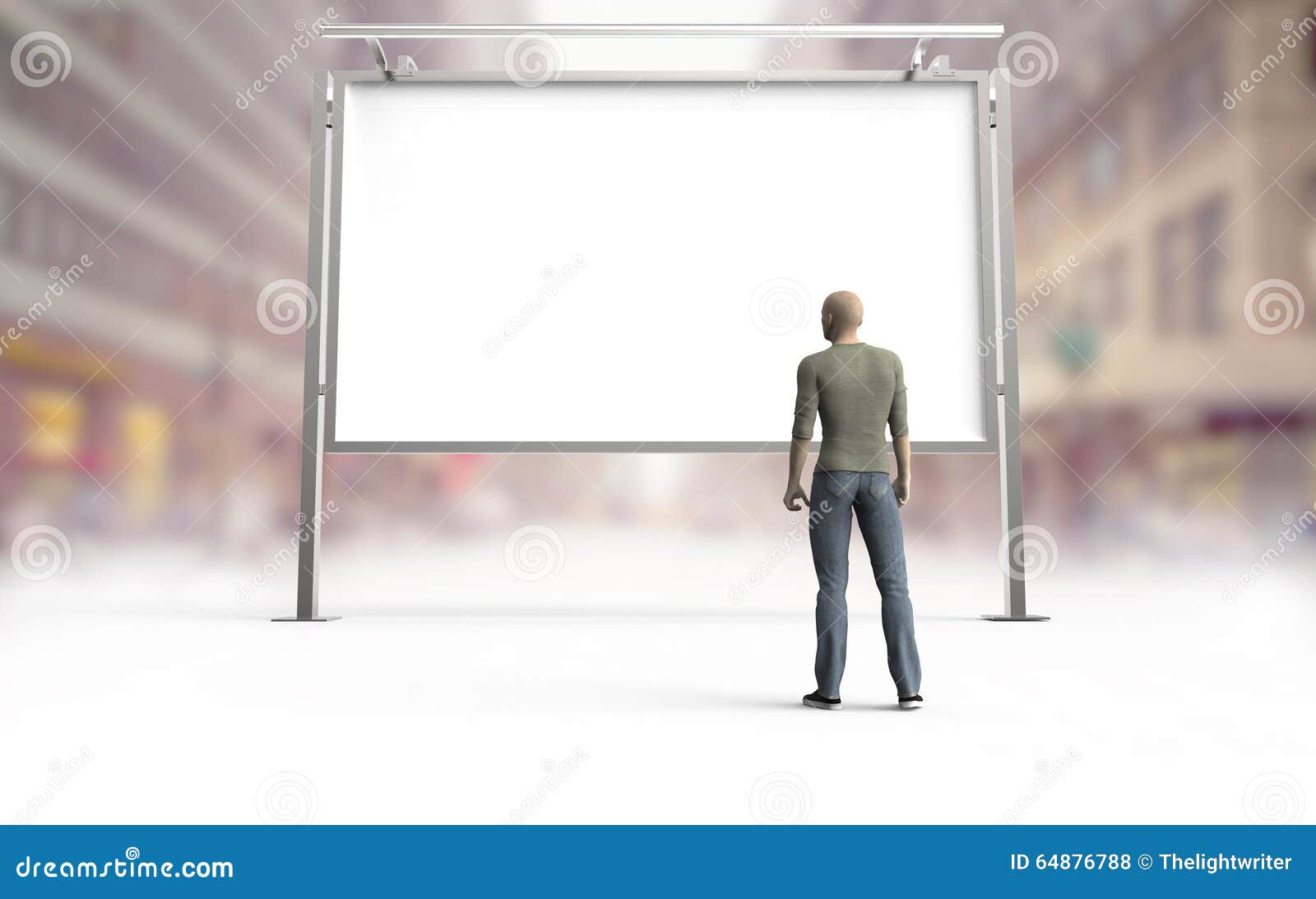 Man Looking at a Billboard in a City Stock Photo - Image of promotion ...