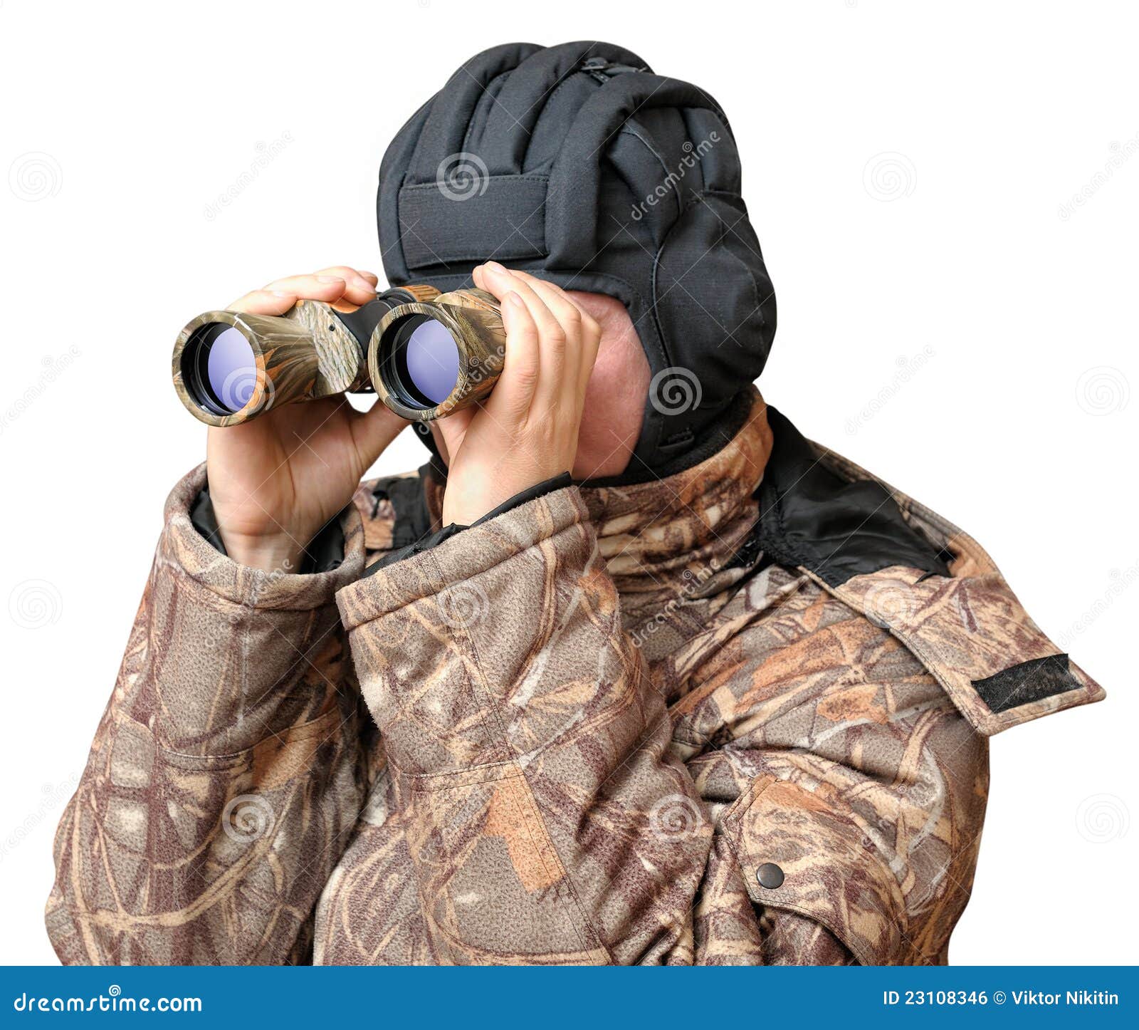A Man Looking through Binoculars Stock Photo - Image of looking ...