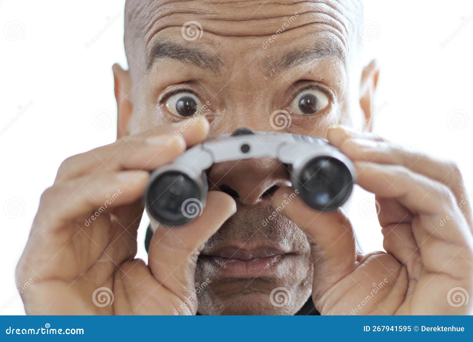 Man Looking through Binoculars Looking Ahead for the Future Stock Photo ...