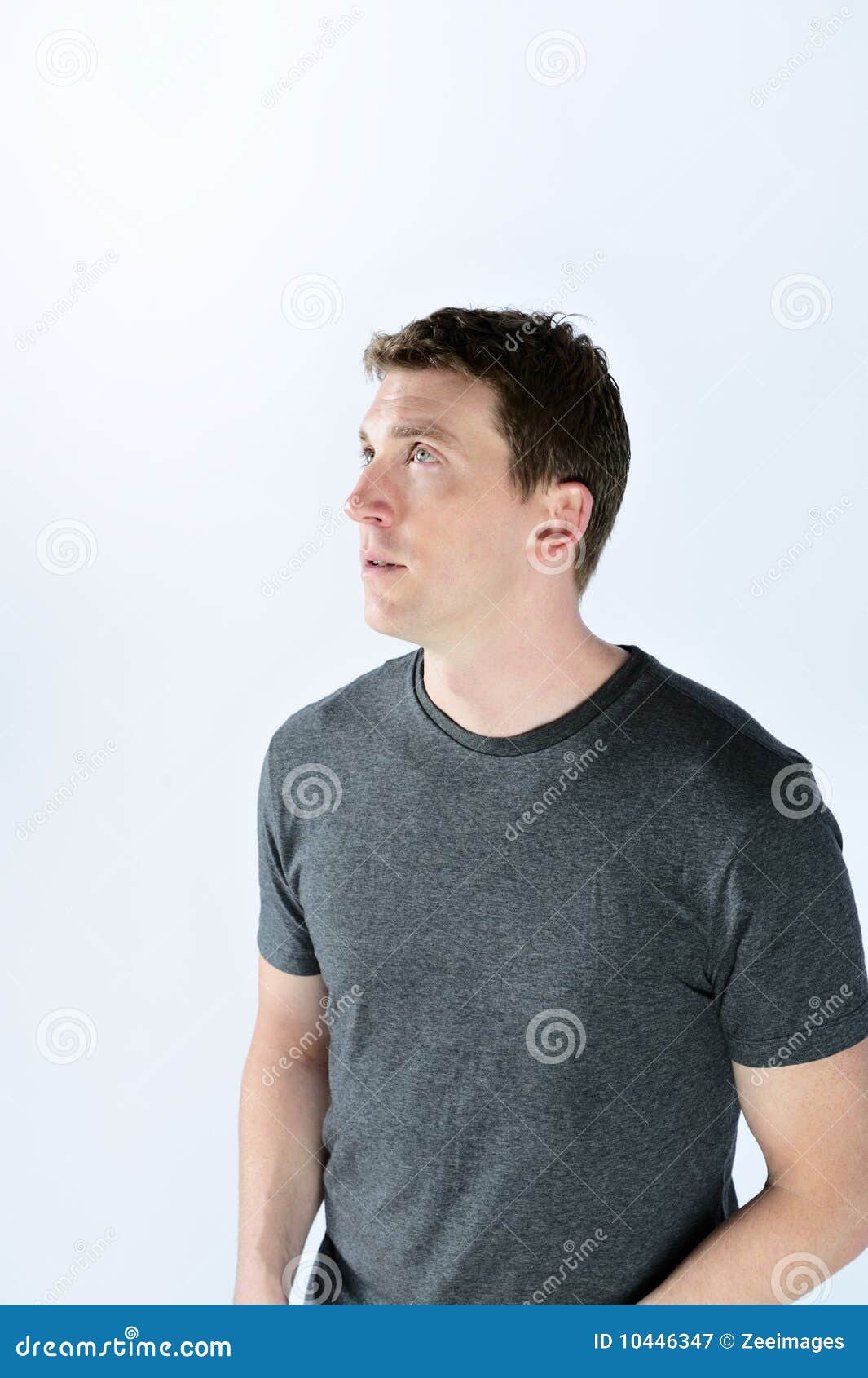 Man Looking at Ceiling stock image. Image of studio, portrait - 10446347