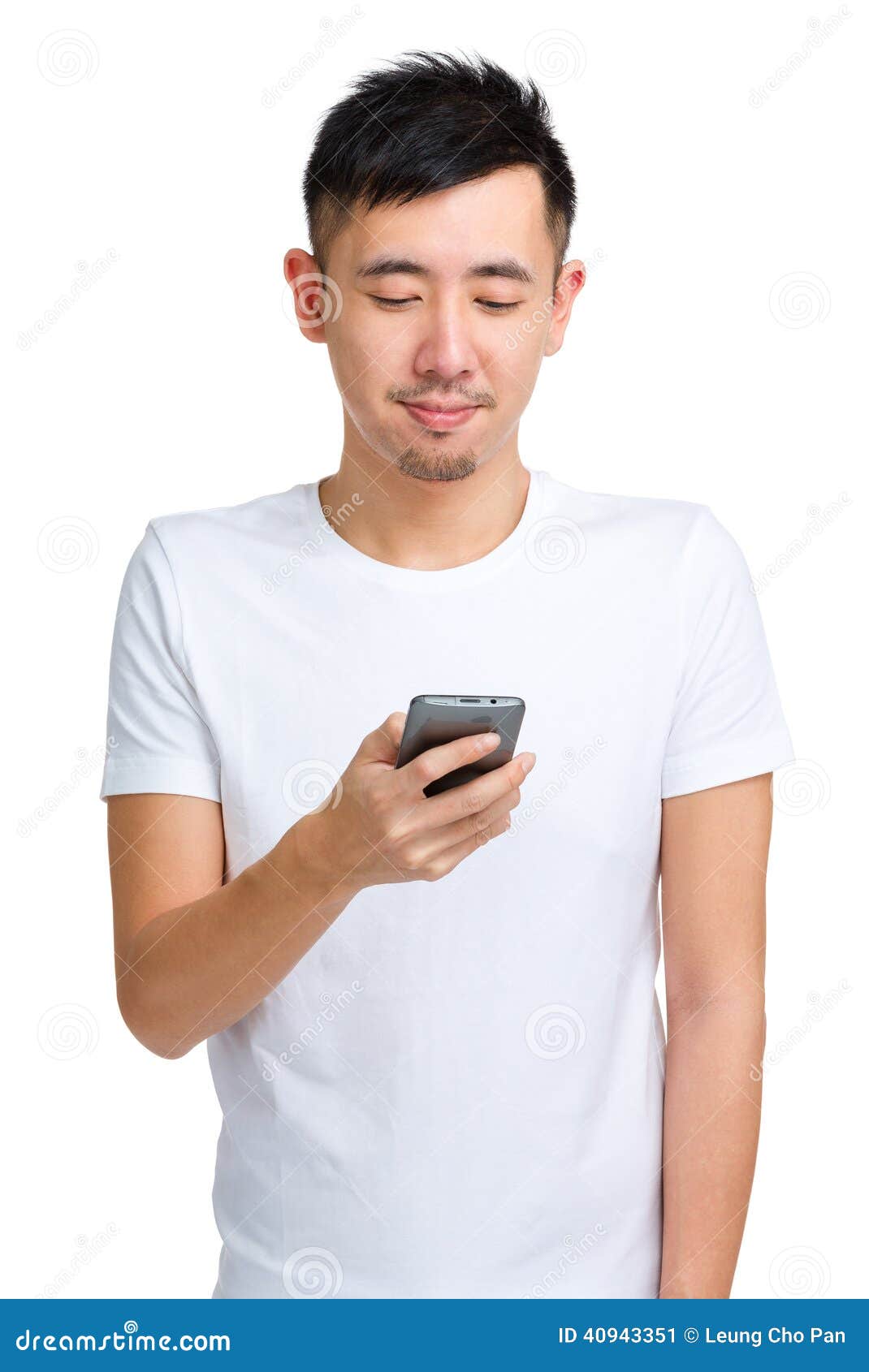 Man looking at cellphone stock image. Image of portrait - 40943351