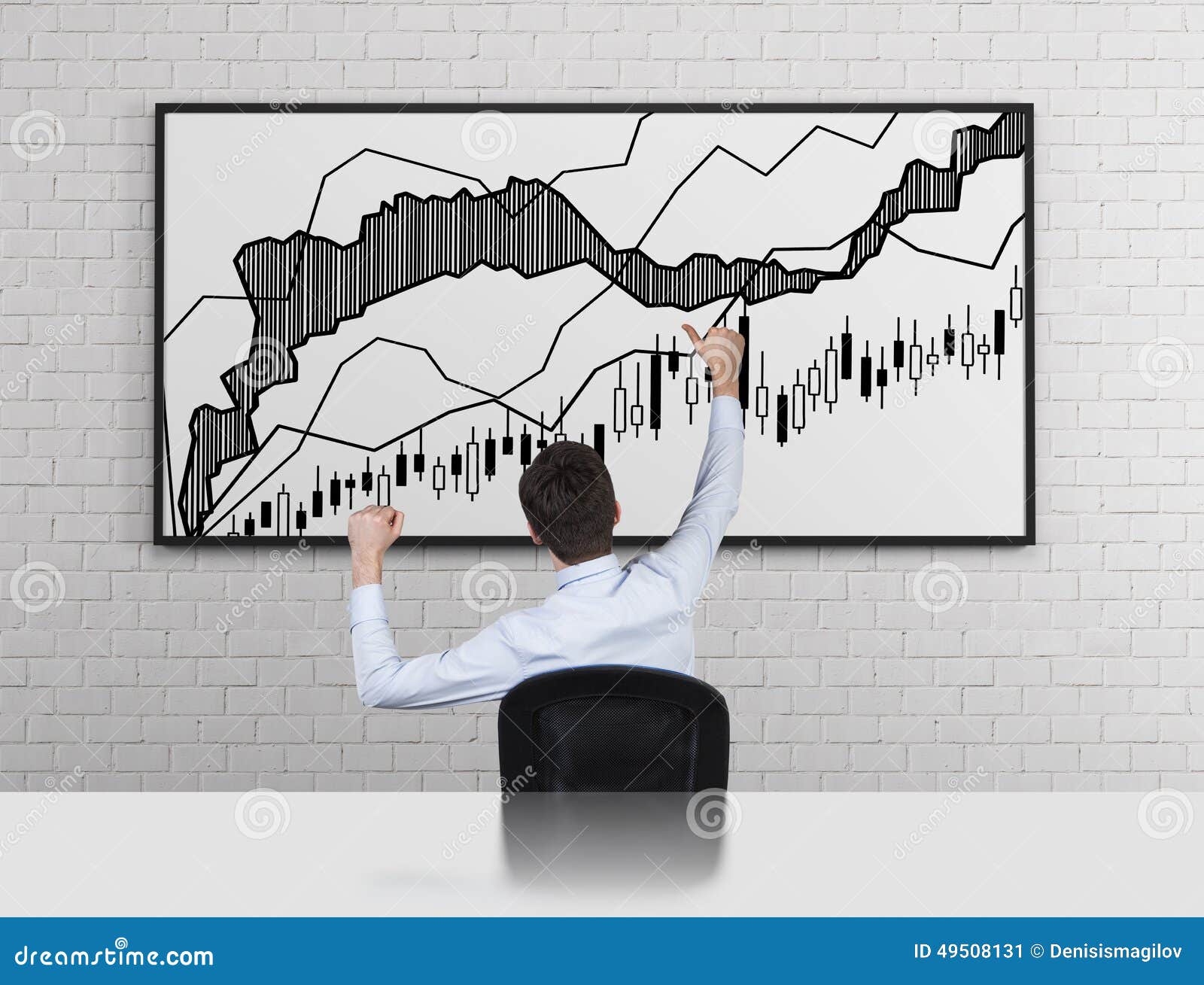 Man looking on chart stock image. Image of design, graph - 49508131