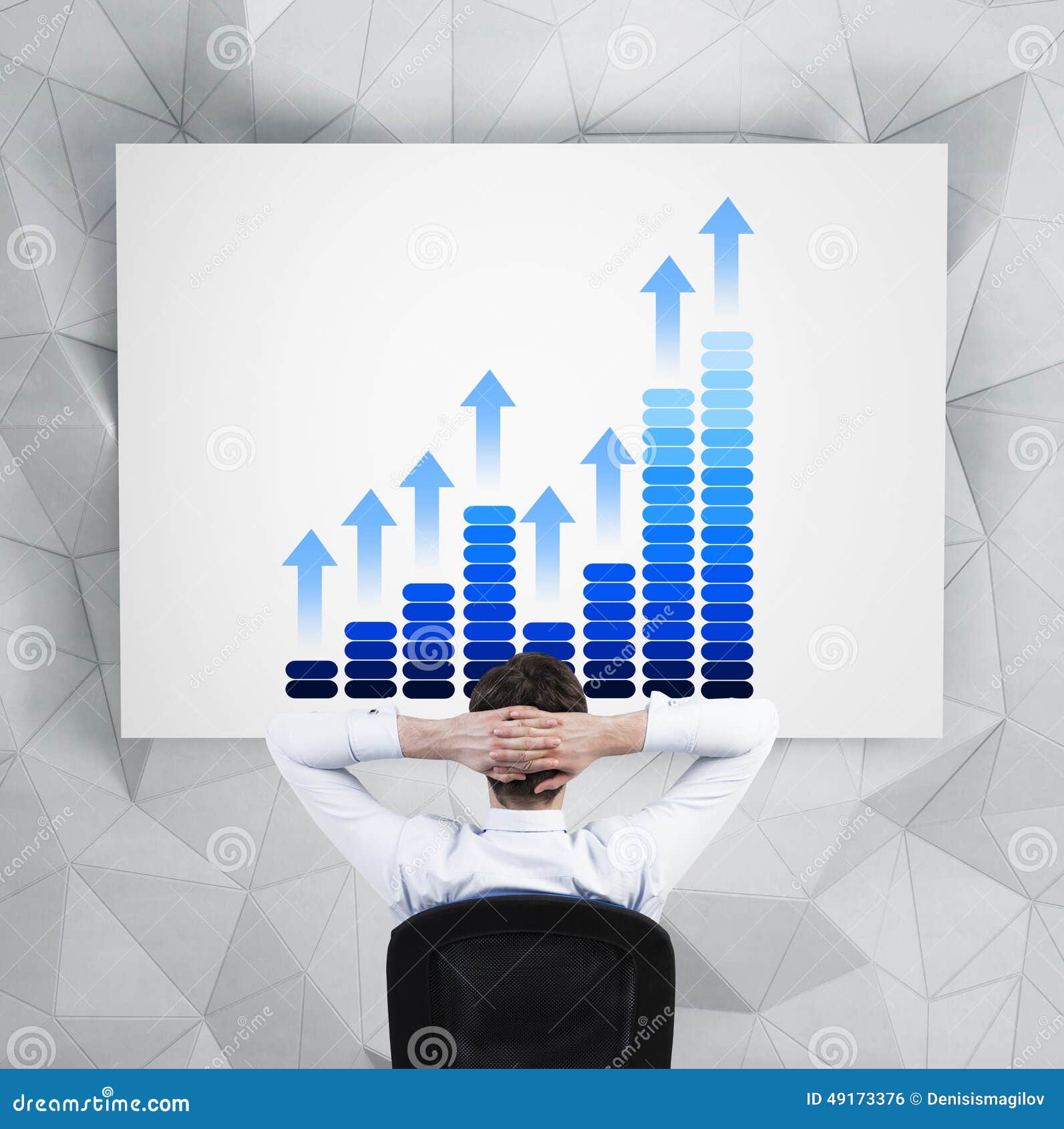 Man looking on chart stock photo. Image of arrow, distressed - 49173376
