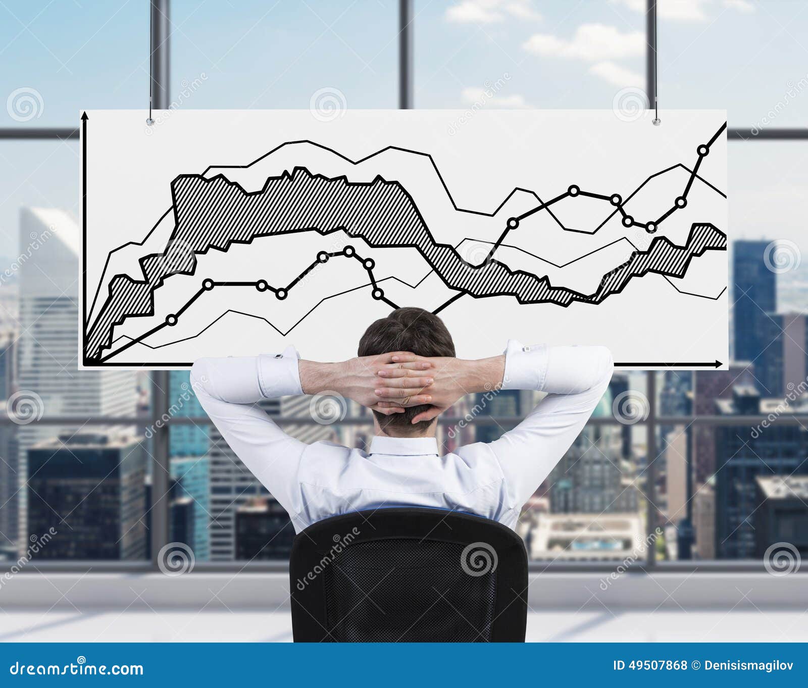 Man looking on chart stock photo. Image of home, education - 49507868