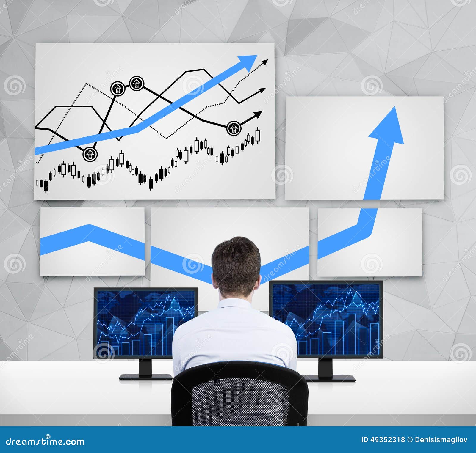 Man looking on charts stock photo. Image of diagram, electronic - 49352318