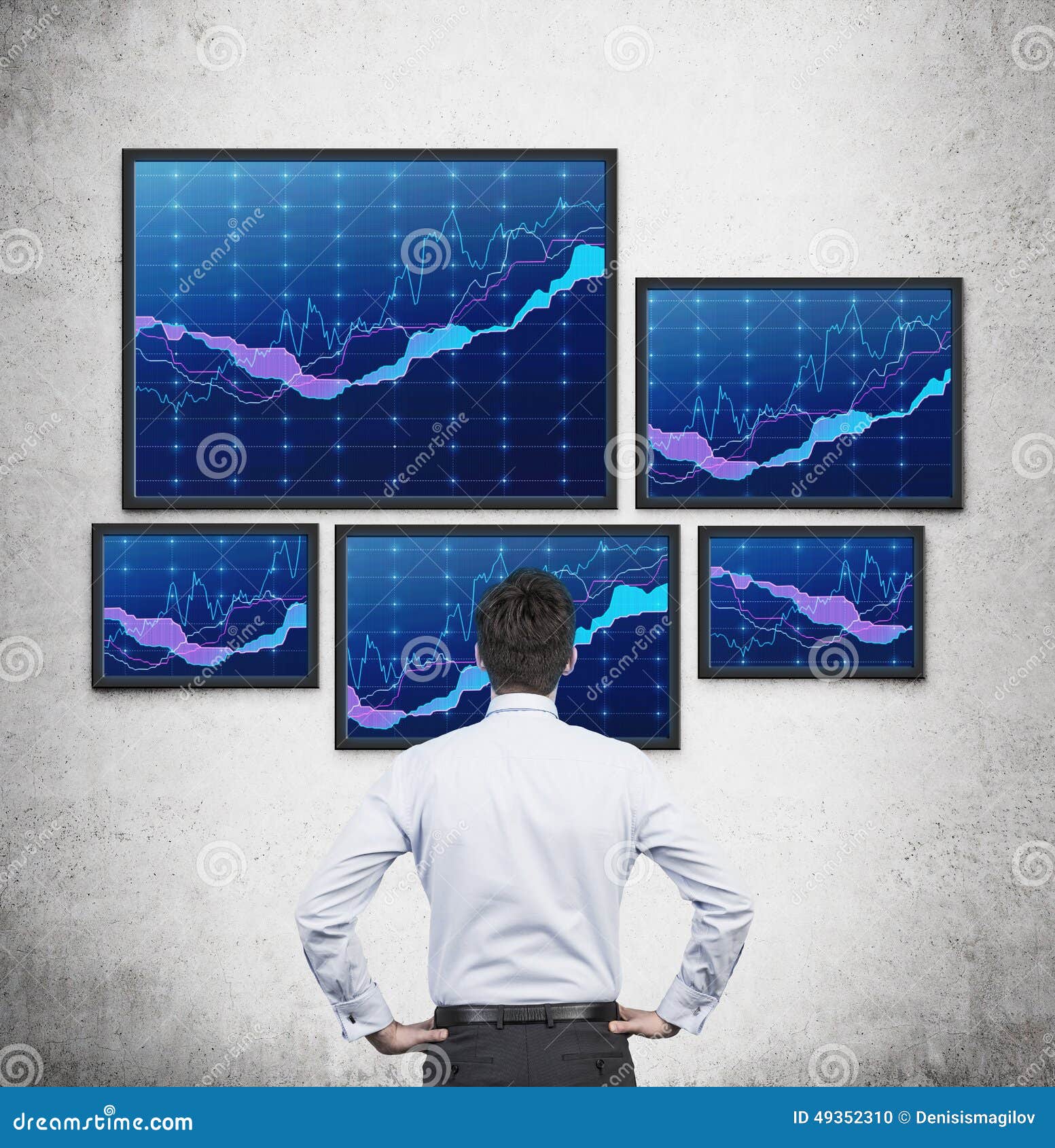 Man looking on charts stock photo. Image of futuristic - 49352310