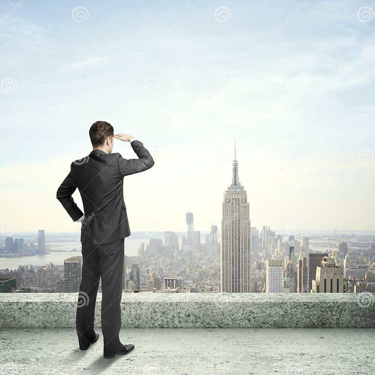 Man looking at city stock image. Image of elegance, emotion - 29578055