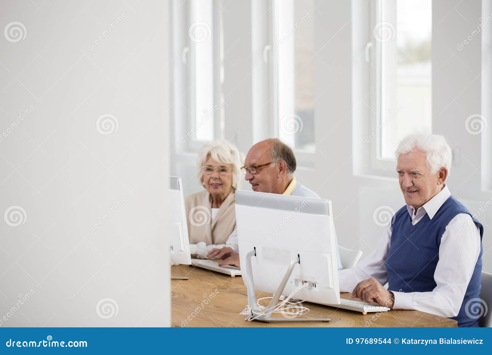 Man Looking at Computer Screen Stock Photo - Image of monitor, bright ...