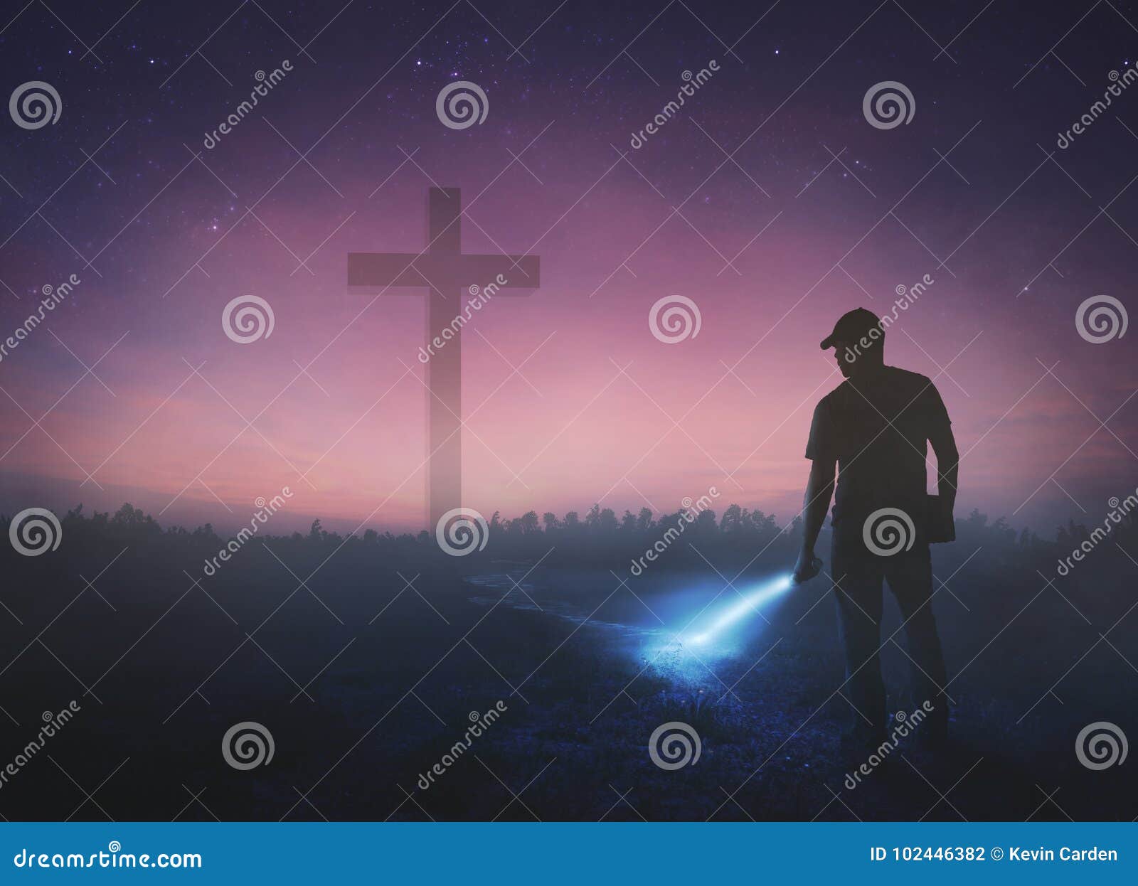 Man looking for cross stock photo. Image of stars, walk - 102446382