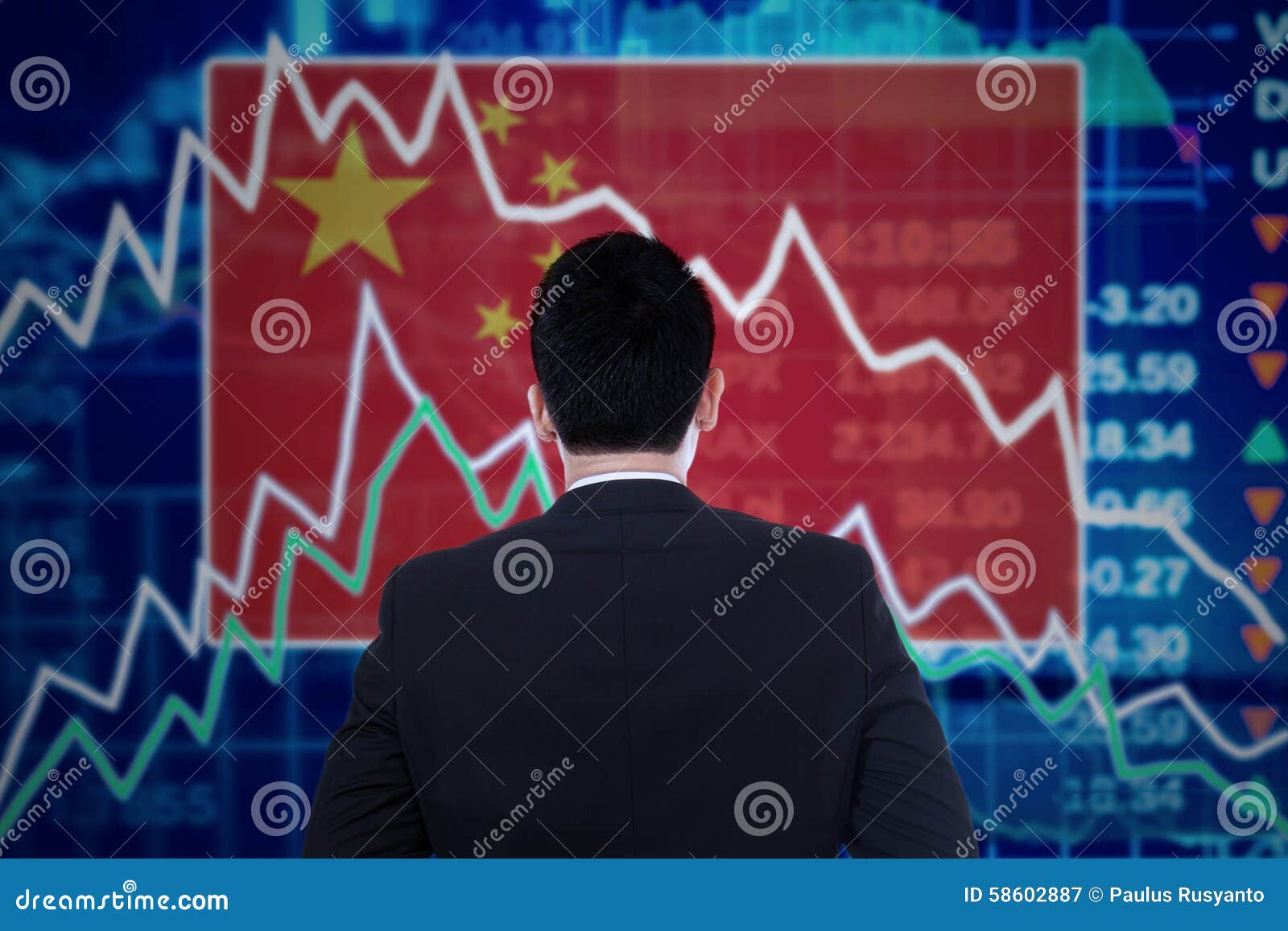 Man Looking at a Declining Graph Stock Image - Image of finance ...
