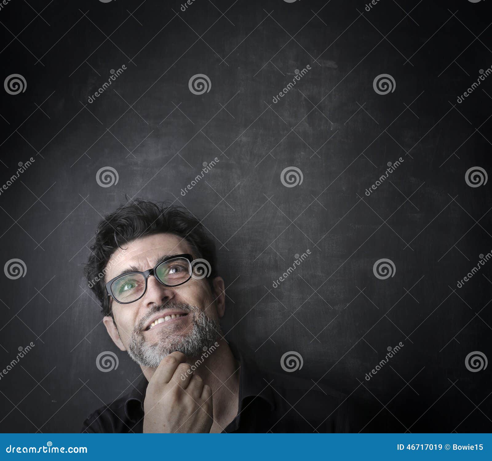A Man Looking Delighted by Something Stock Image - Image of glasses ...