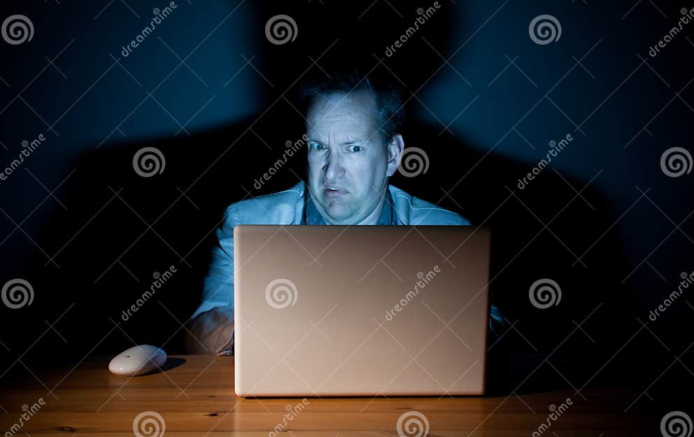 Disgusted computer guy stock image. Image of monitor - 29945693