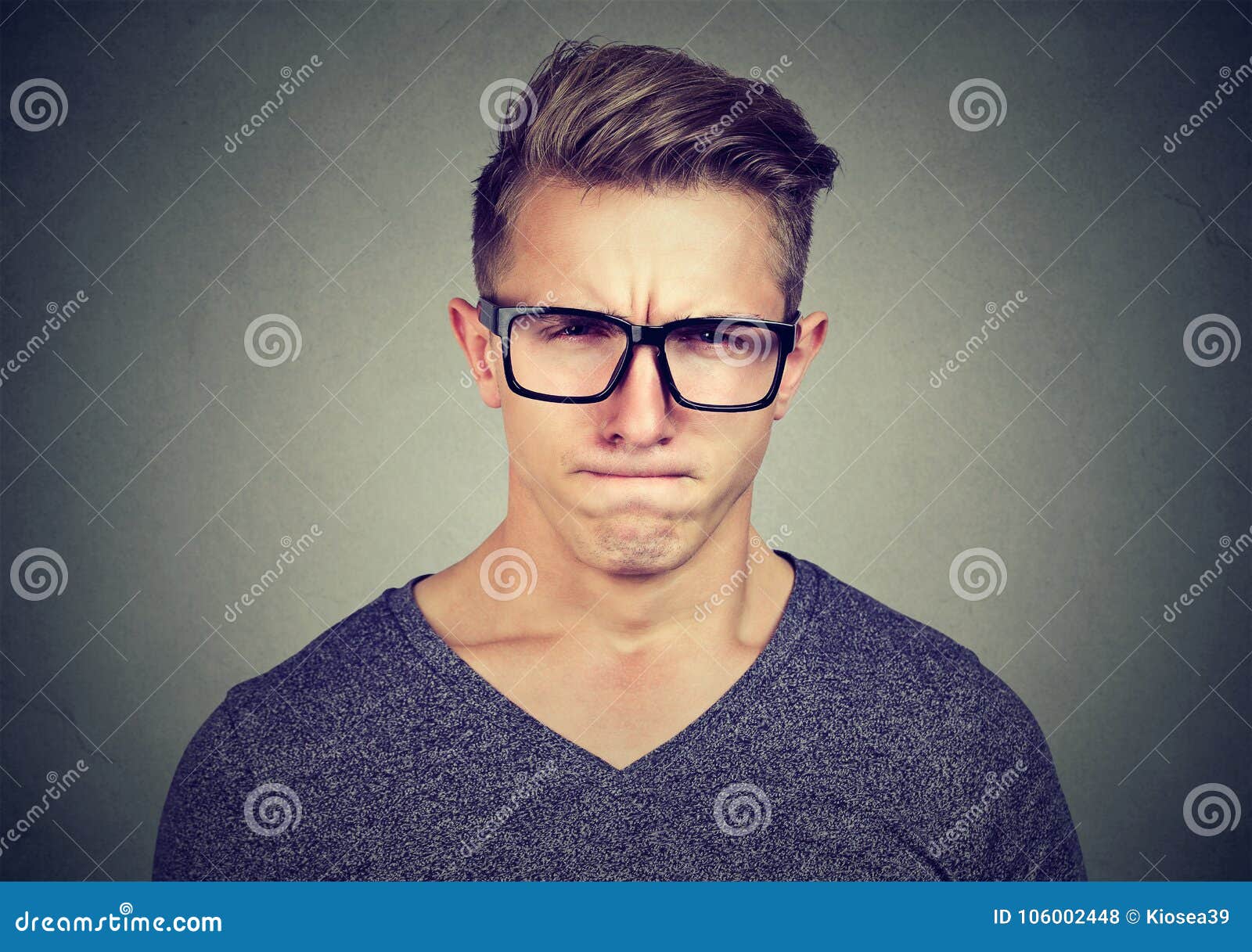 Man Looking Distrustfully at Camera Stock Photo - Image of astonished ...