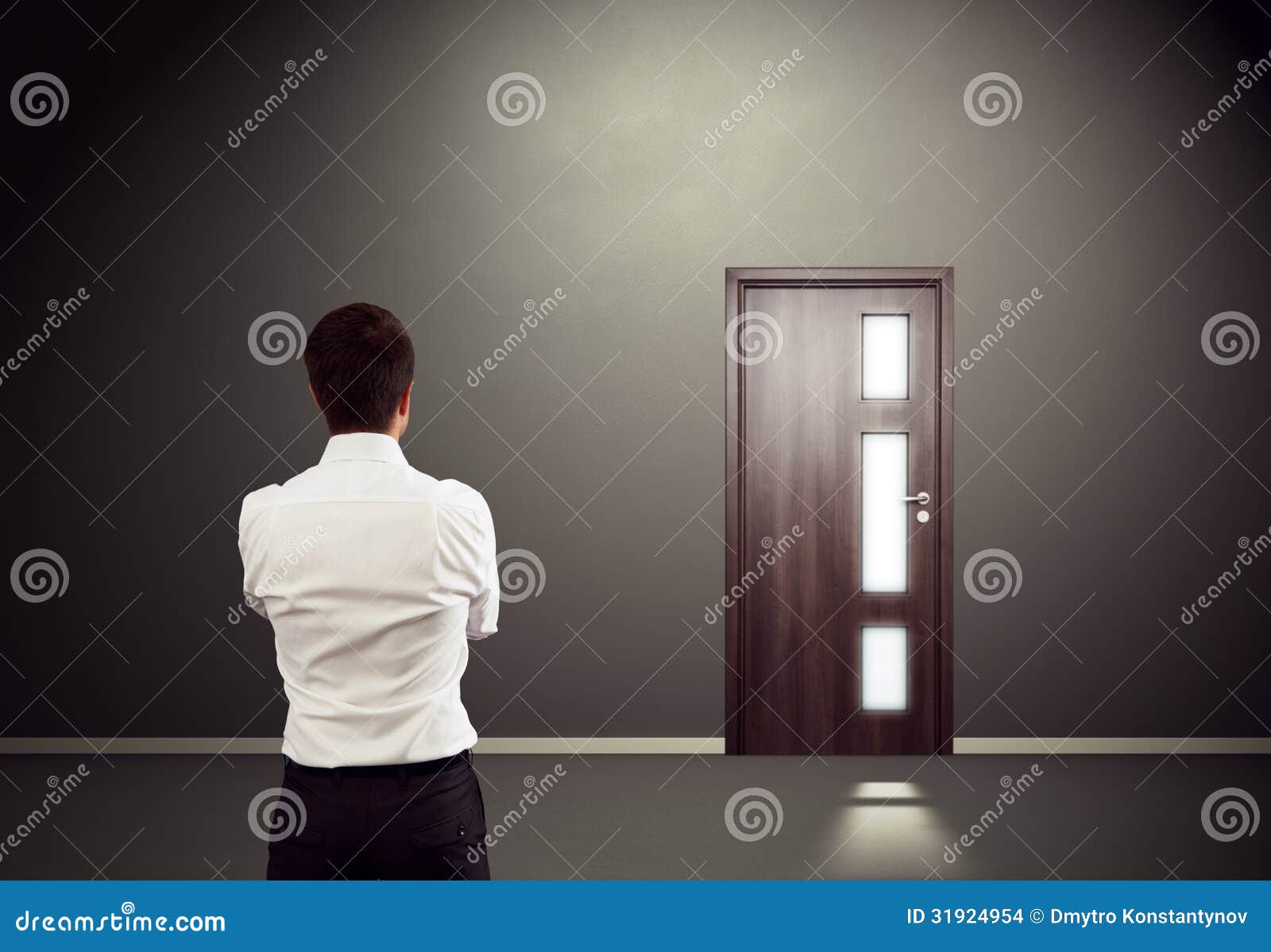 Man looking at the door stock photo. Image of entrance - 31924954