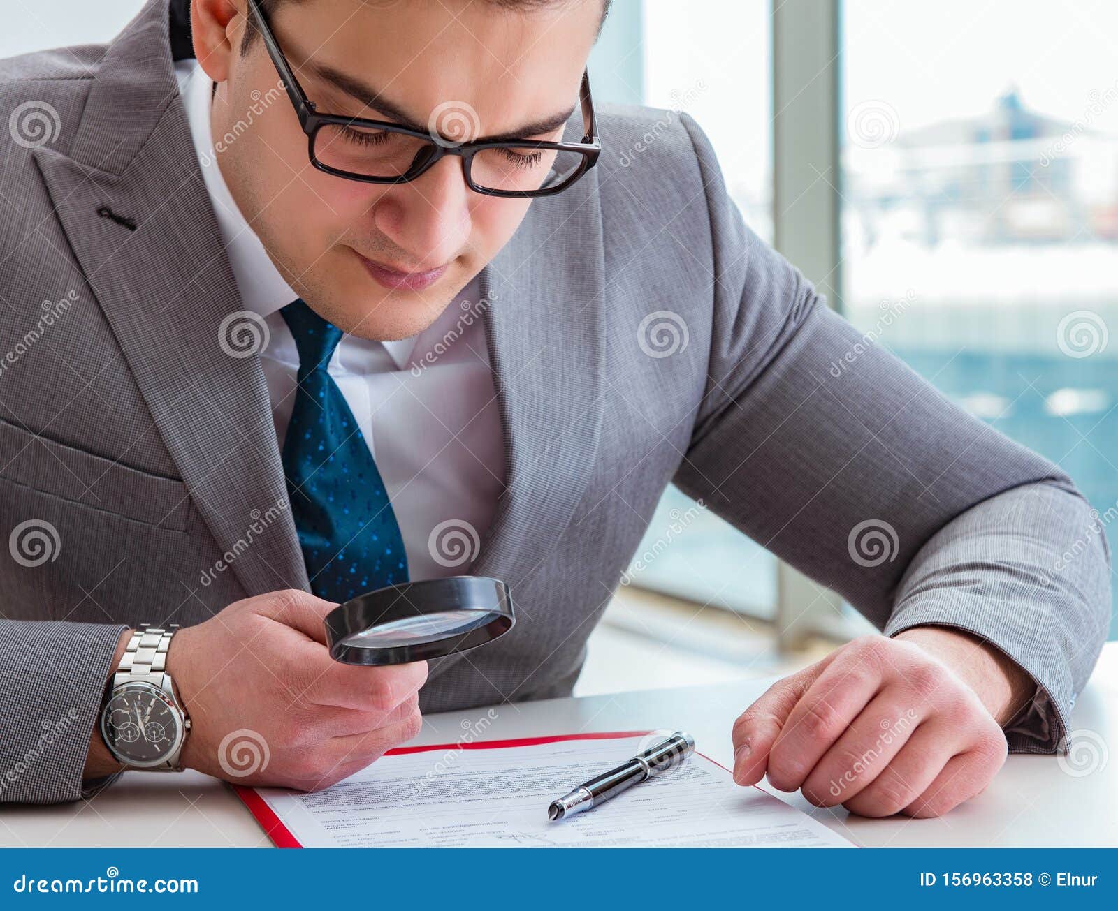 Man Looking for Errors and Mistakes in Report Stock Photo - Image of ...