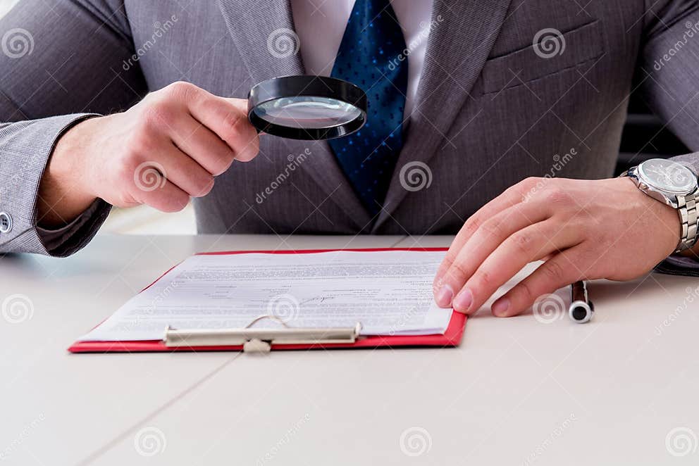 The Man Looking for Errors and Mistakes in Report Stock Image - Image ...