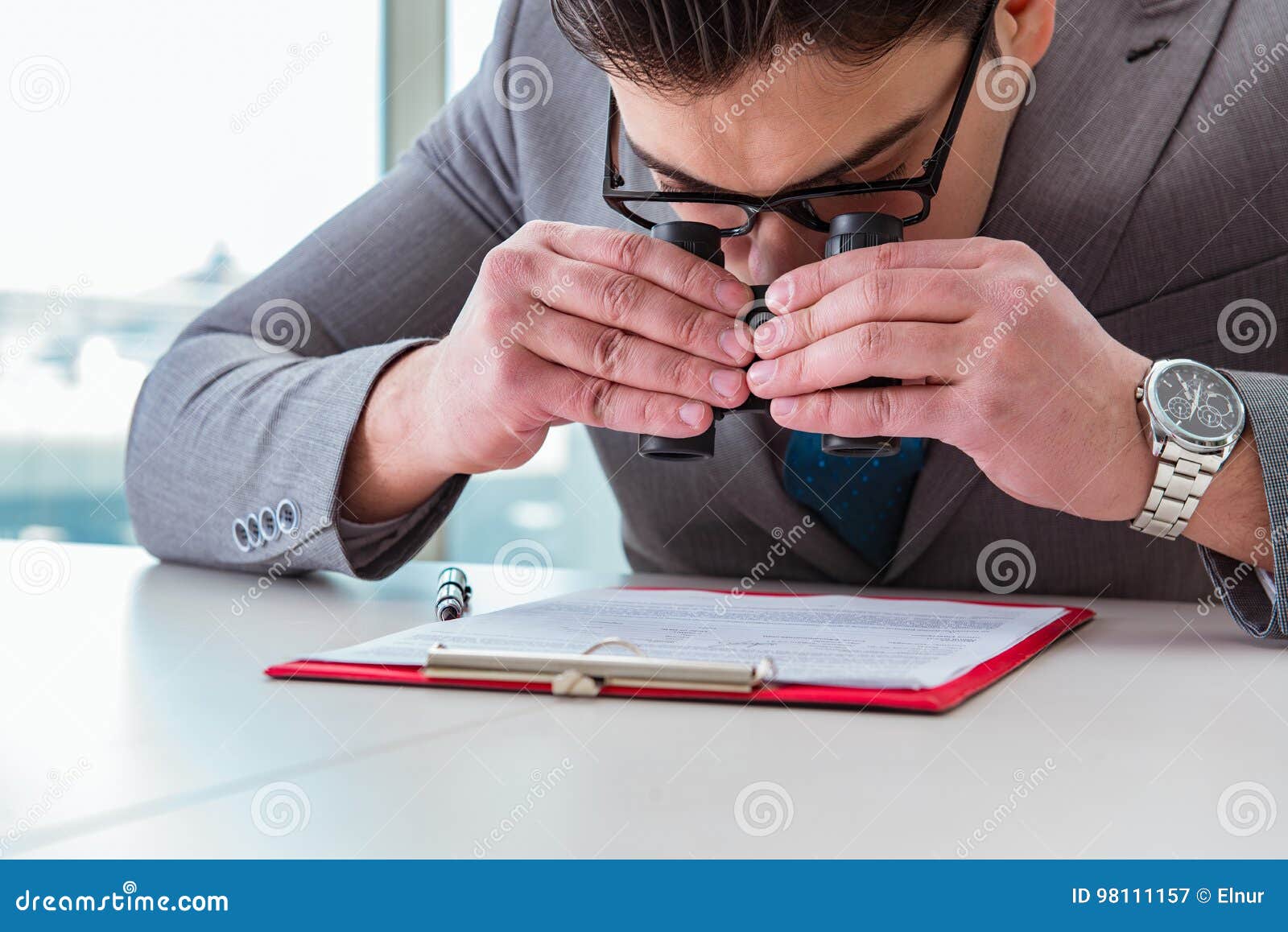 The Man Looking for Errors and Mistakes in Report Stock Image - Image ...
