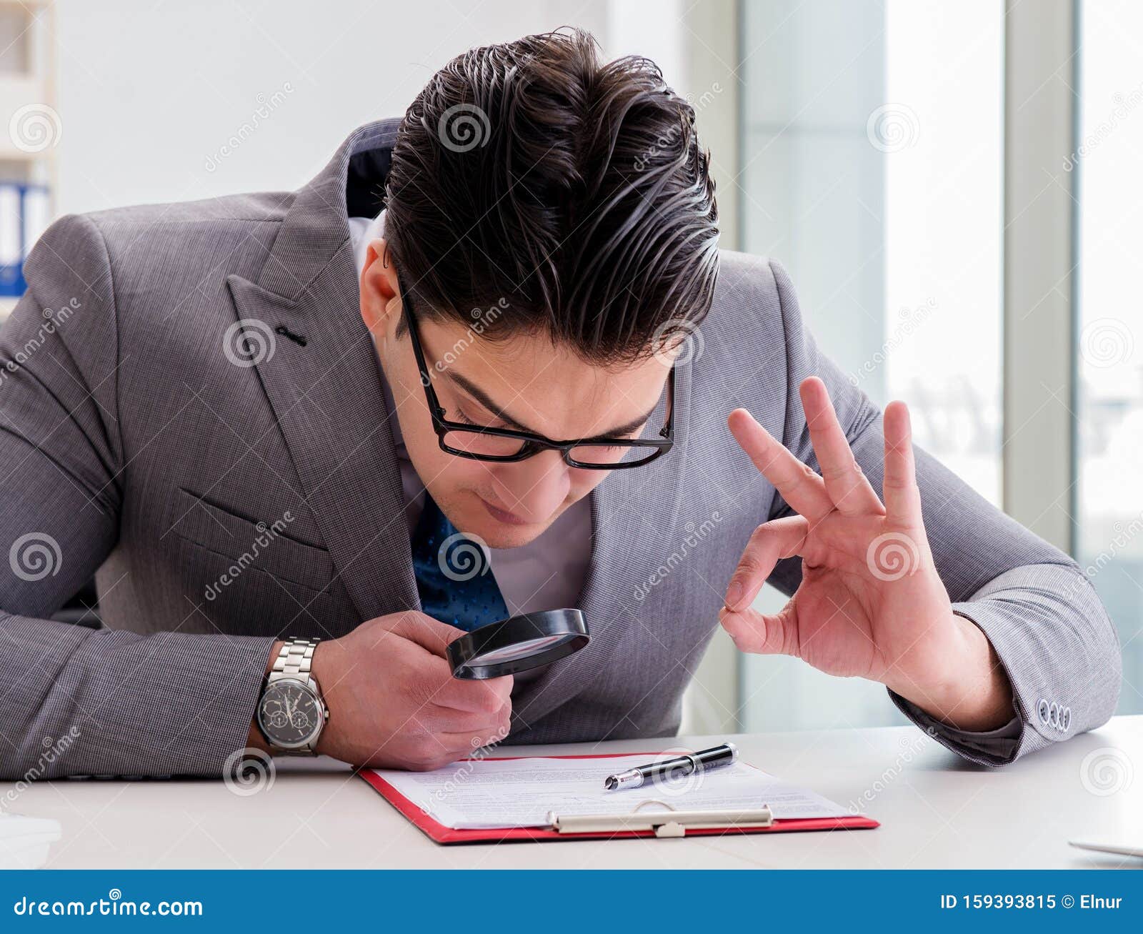 Man Looking for Errors and Mistakes in Report Stock Image - Image of ...