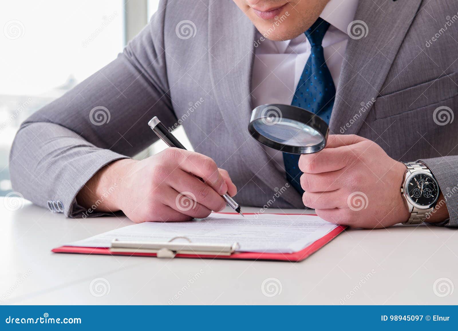 The Man Looking for Errors and Mistakes in Report Stock Image - Image ...