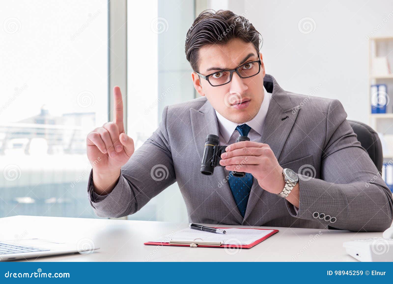 The Man Looking for Errors and Mistakes in Report Stock Image - Image ...