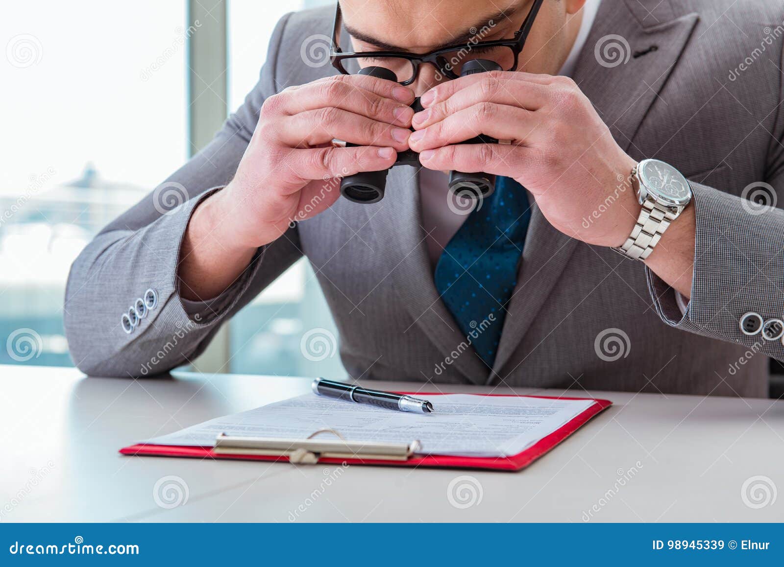 The Man Looking for Errors and Mistakes in Report Stock Image - Image ...