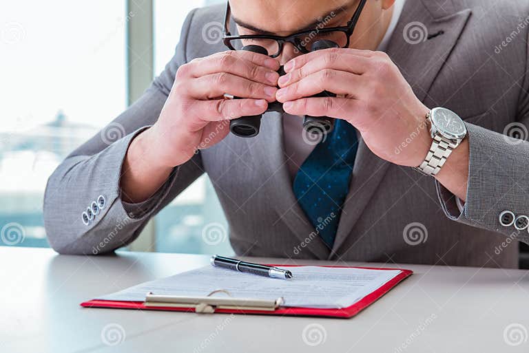 The Man Looking for Errors and Mistakes in Report Stock Image - Image ...