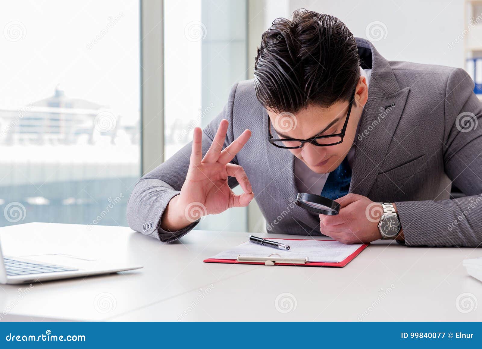 The Man Looking for Errors and Mistakes in Report Stock Image - Image ...