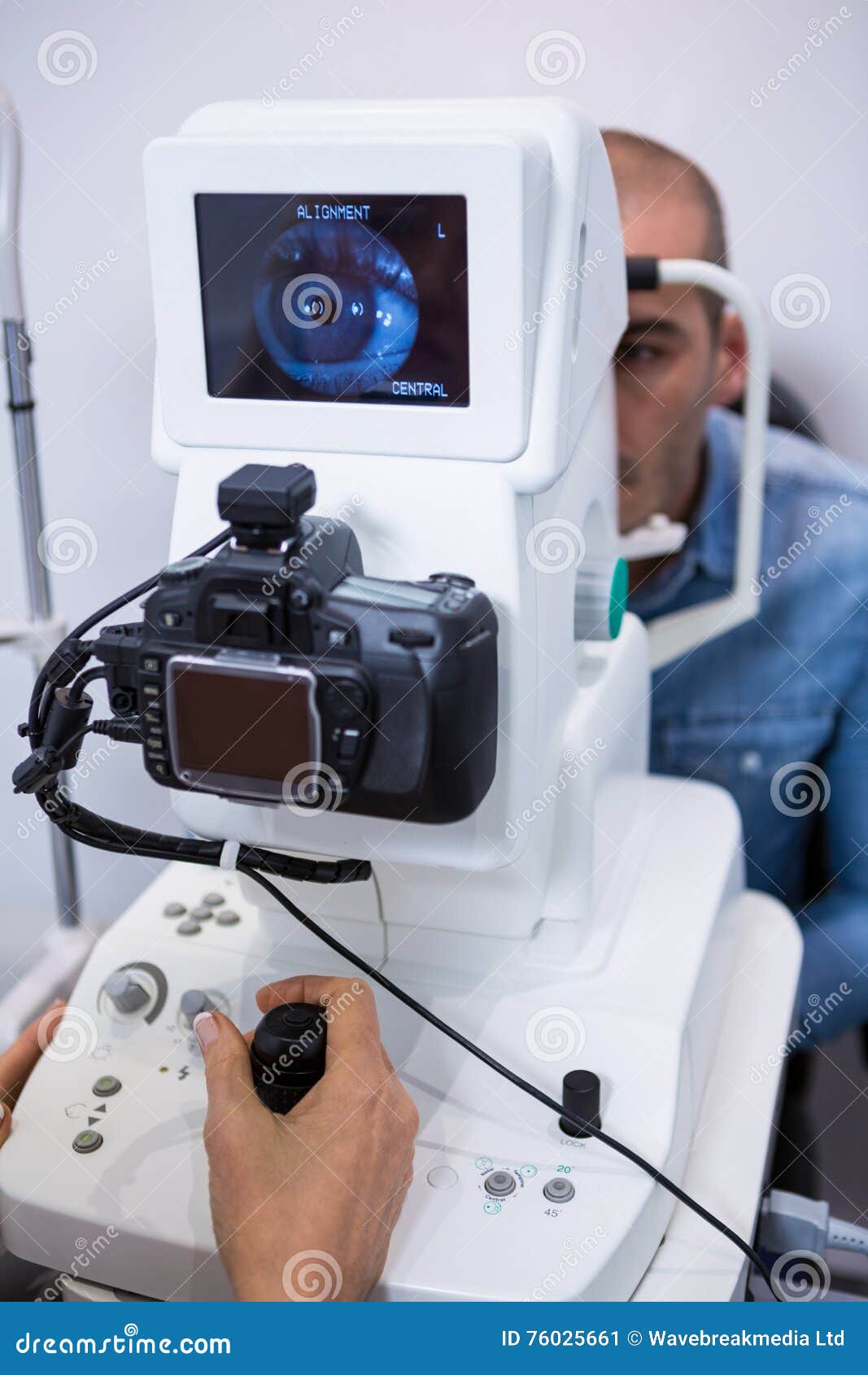Man Looking at Eye Test Machine Stock Image - Image of eyesight, mature ...