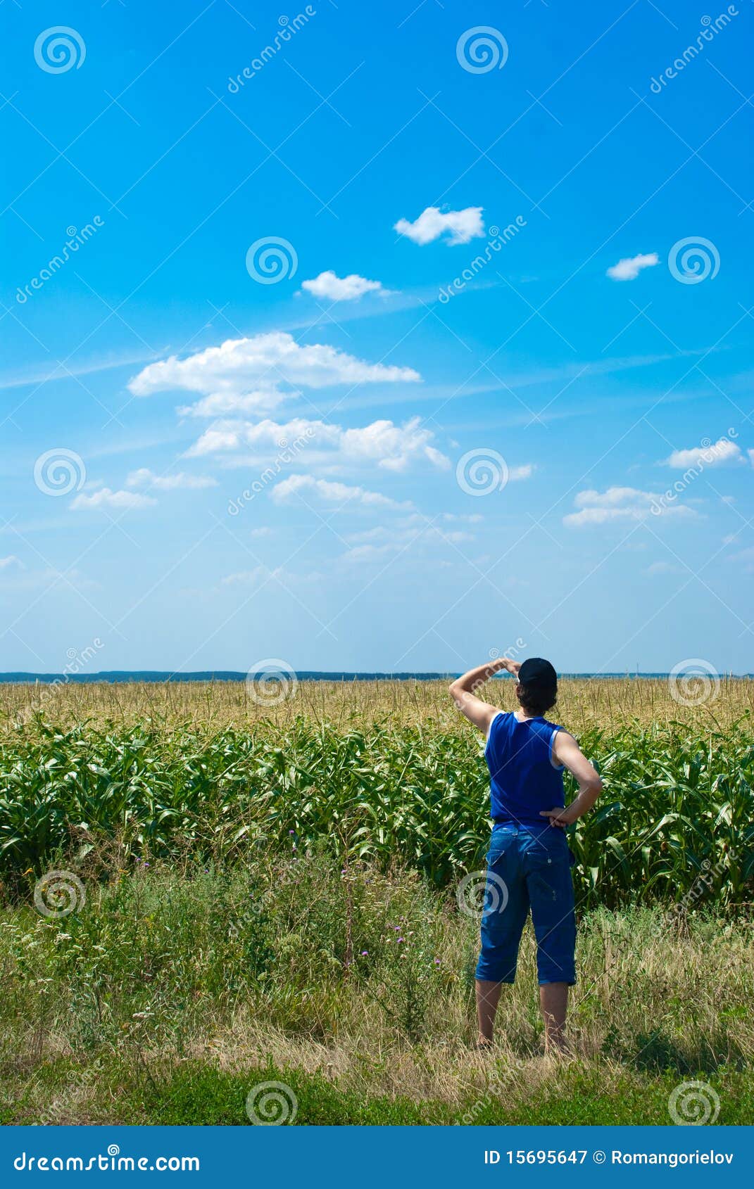 Man looking at the field stock image. Image of person - 15695647