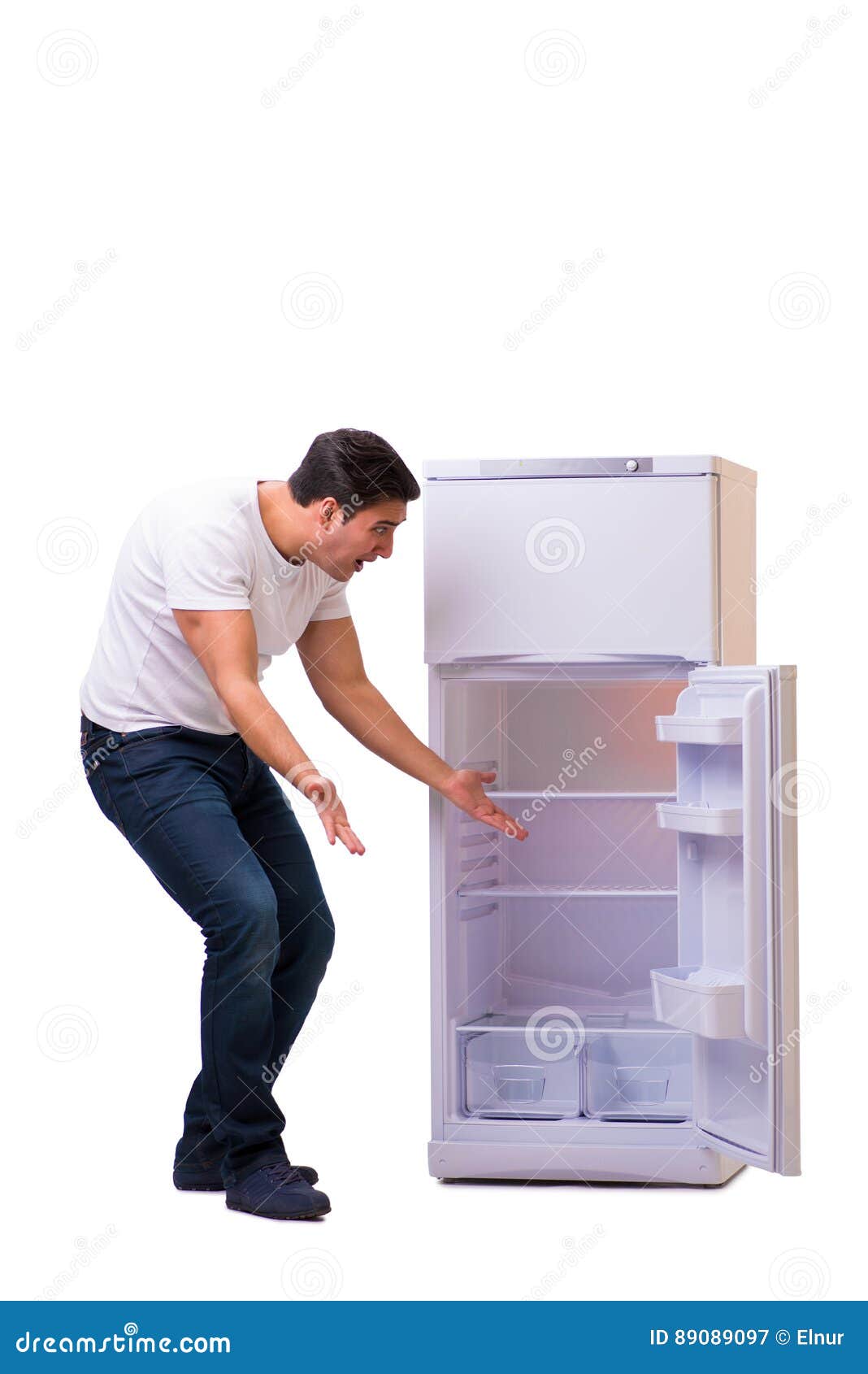 The Man Looking for Food in Empty Fridge Stock Image - Image of health ...