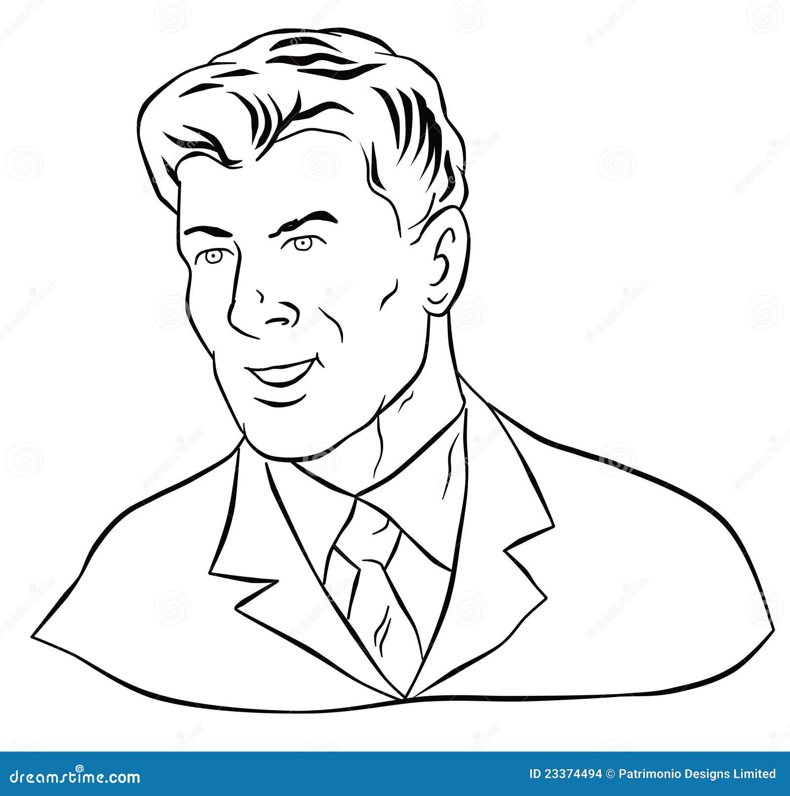 Man Looking Front Retro Style Stock Illustration - Illustration of ...