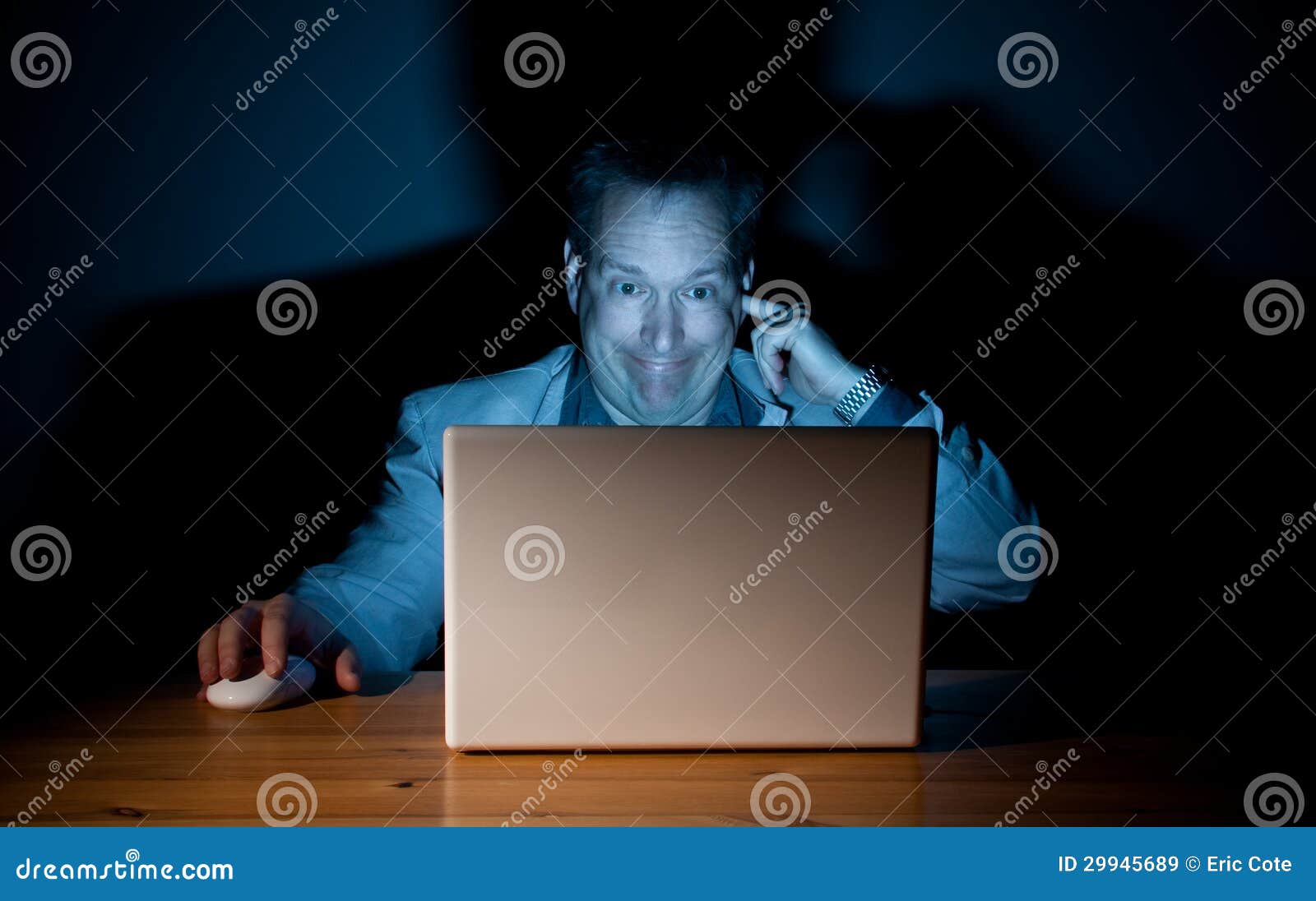 Goofy computer guy stock image. Image of screen, night - 29945689