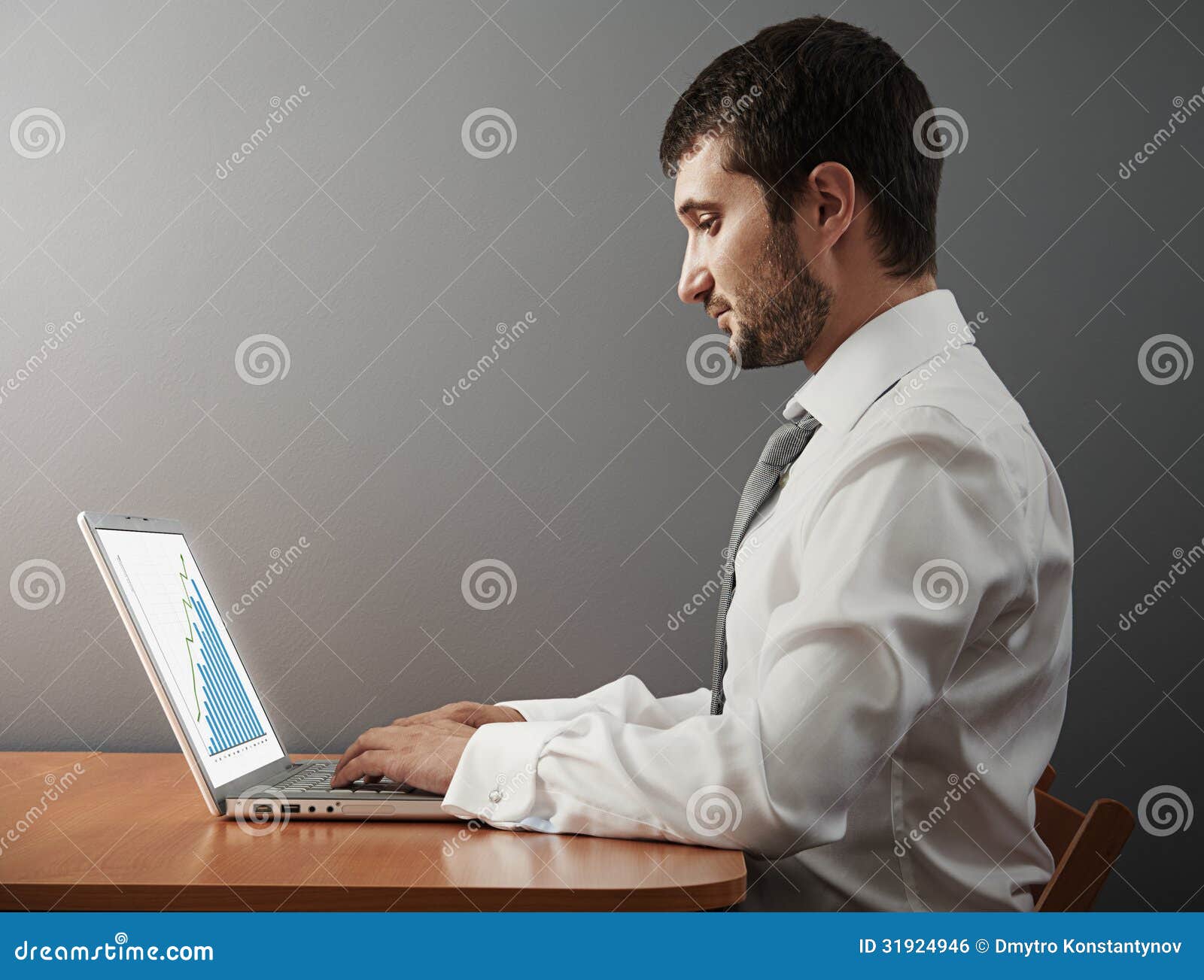 Man looking at graph stock photo. Image of businessman - 31924946