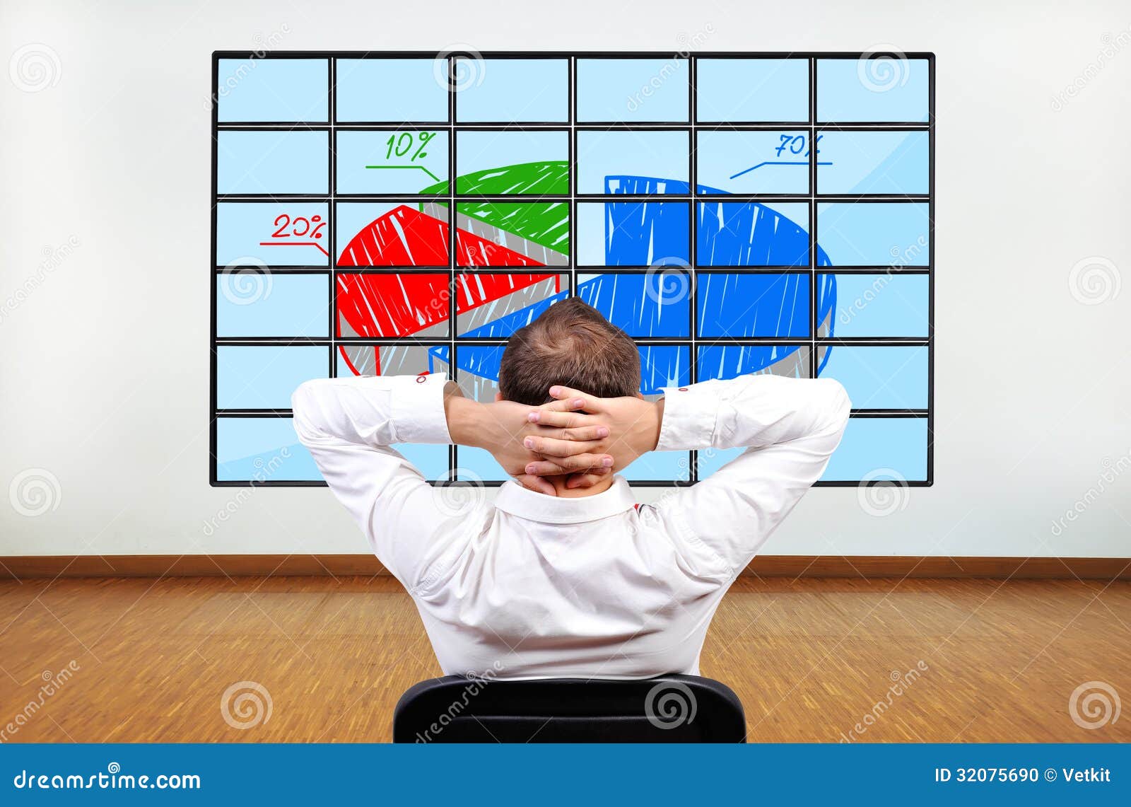Man looking at graphic stock photo. Image of person, graph - 32075690
