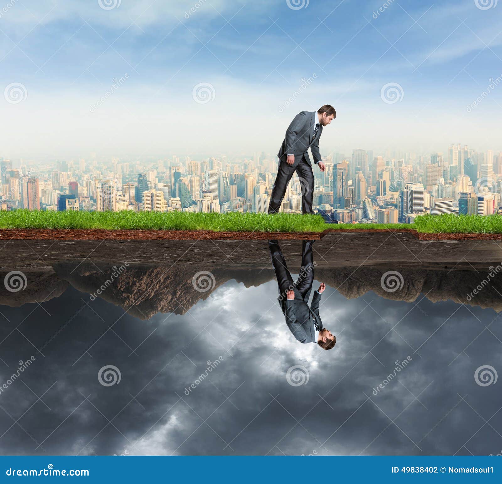 Man Looking at His Bad Side Stock Photo - Image of bottom, office: 49838402