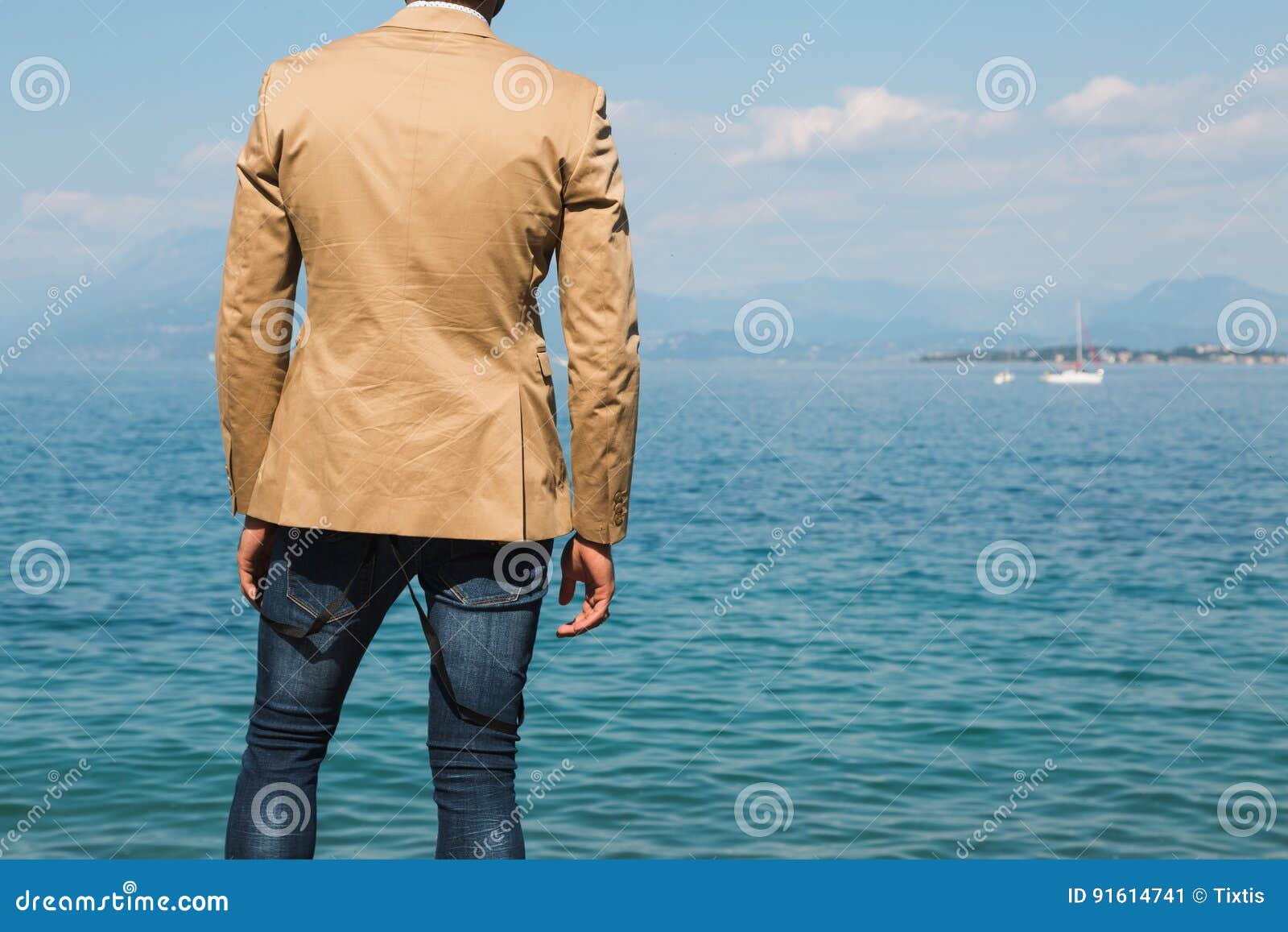 Man looking at the horizon stock image. Image of adult - 91614741