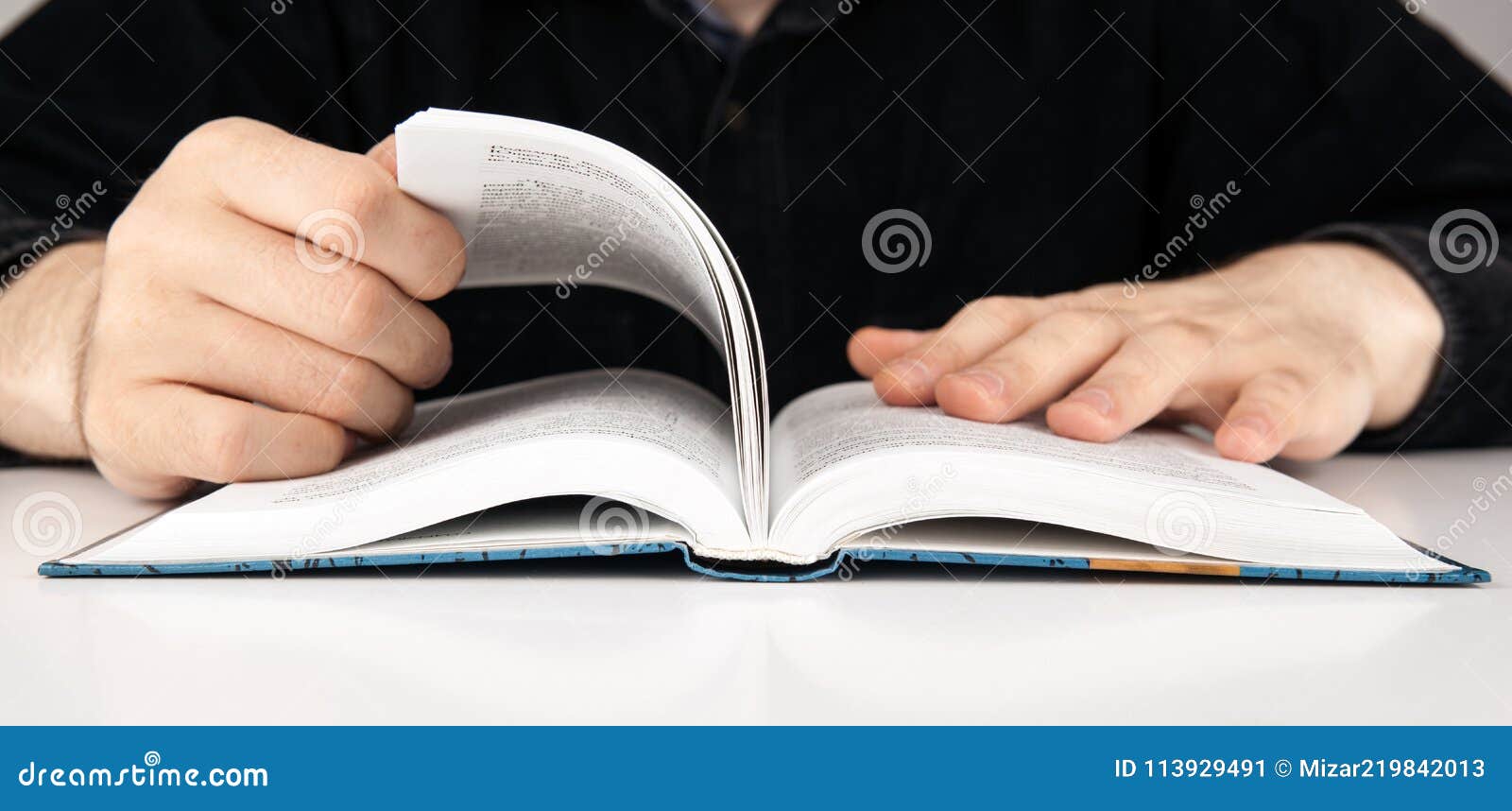 Man is Looking for Information in the Dictionary Stock Image - Image of ...