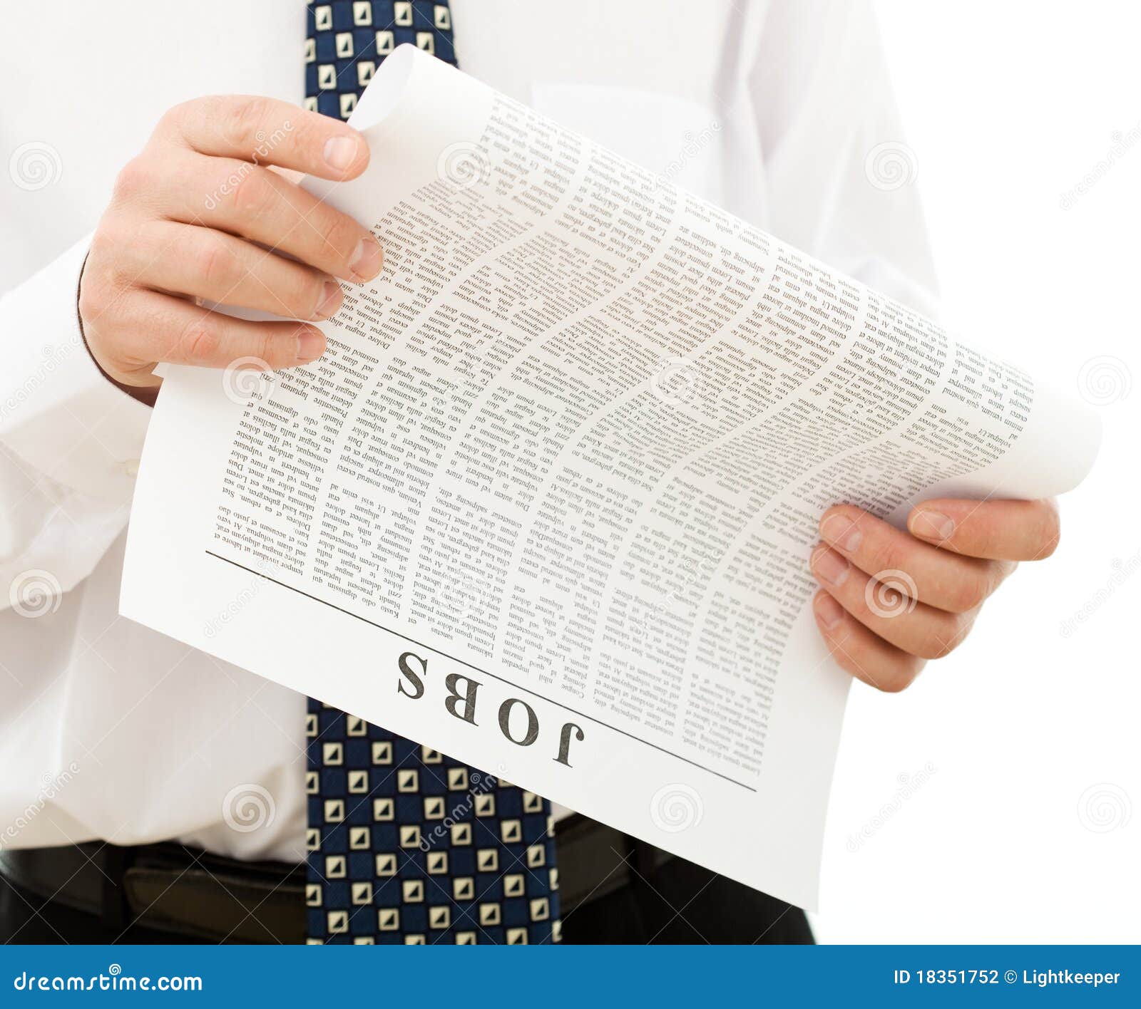 Man Looking for Job in Paper - Closeup Stock Photo - Image of ...
