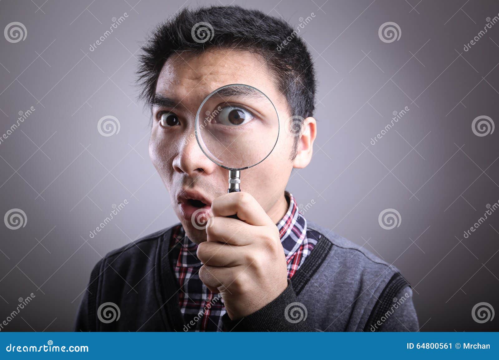 Man Looking through a Magnifying Glass Stock Image - Image of detective ...