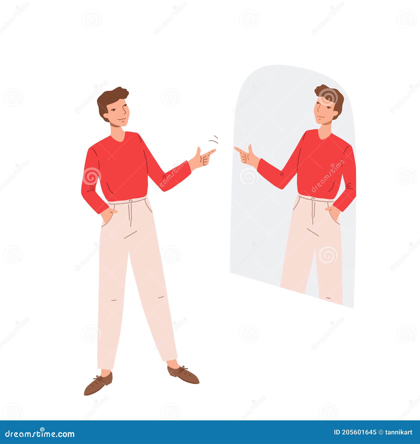 Man Looking In The Mirror And Showing Hand Gesture Of Support And Understanding To His