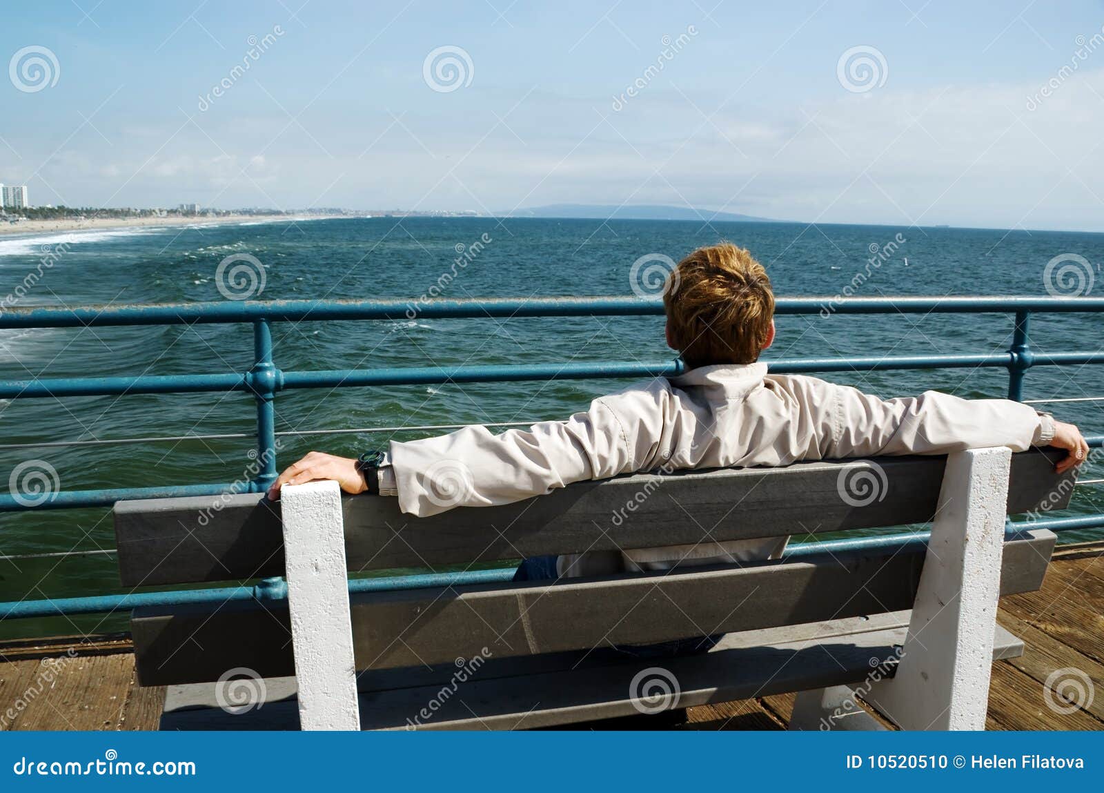 Man looking at ocean stock photo. Image of adult, horizon - 10520510