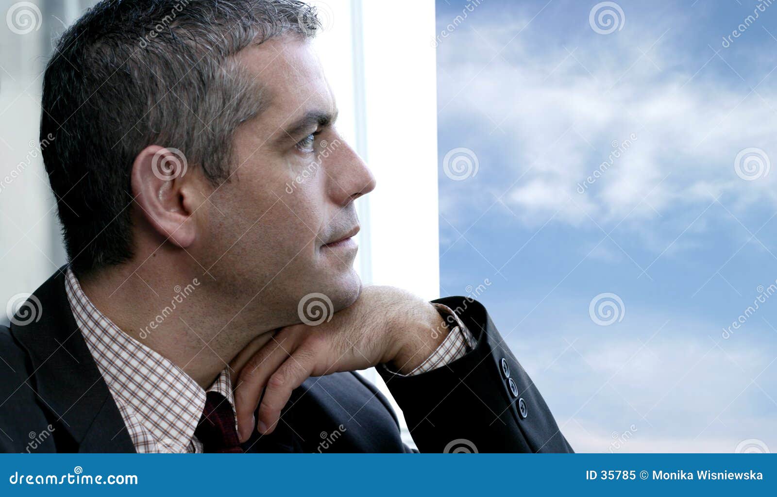 Man Looking Out the Window stock image. Image of businessman - 35785