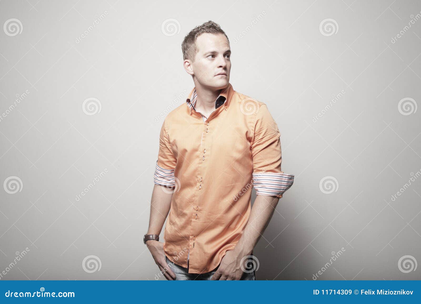 Man Looking Over His Shoulder Stock Image - Image of trendy, fashion ...